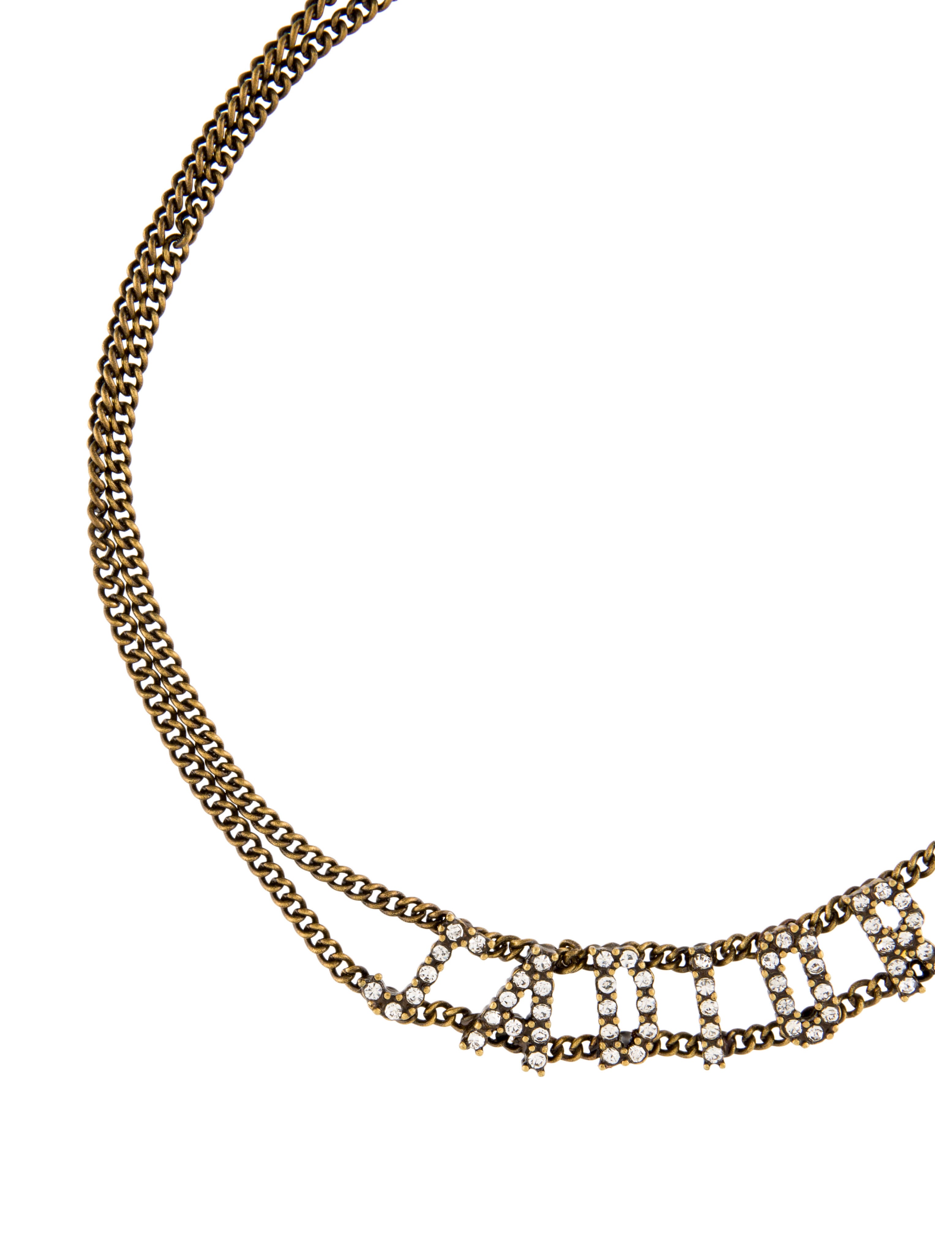 Christian Dior Crystal J'Adior Choker Necklace - Gold-Tone Metal Choker ...