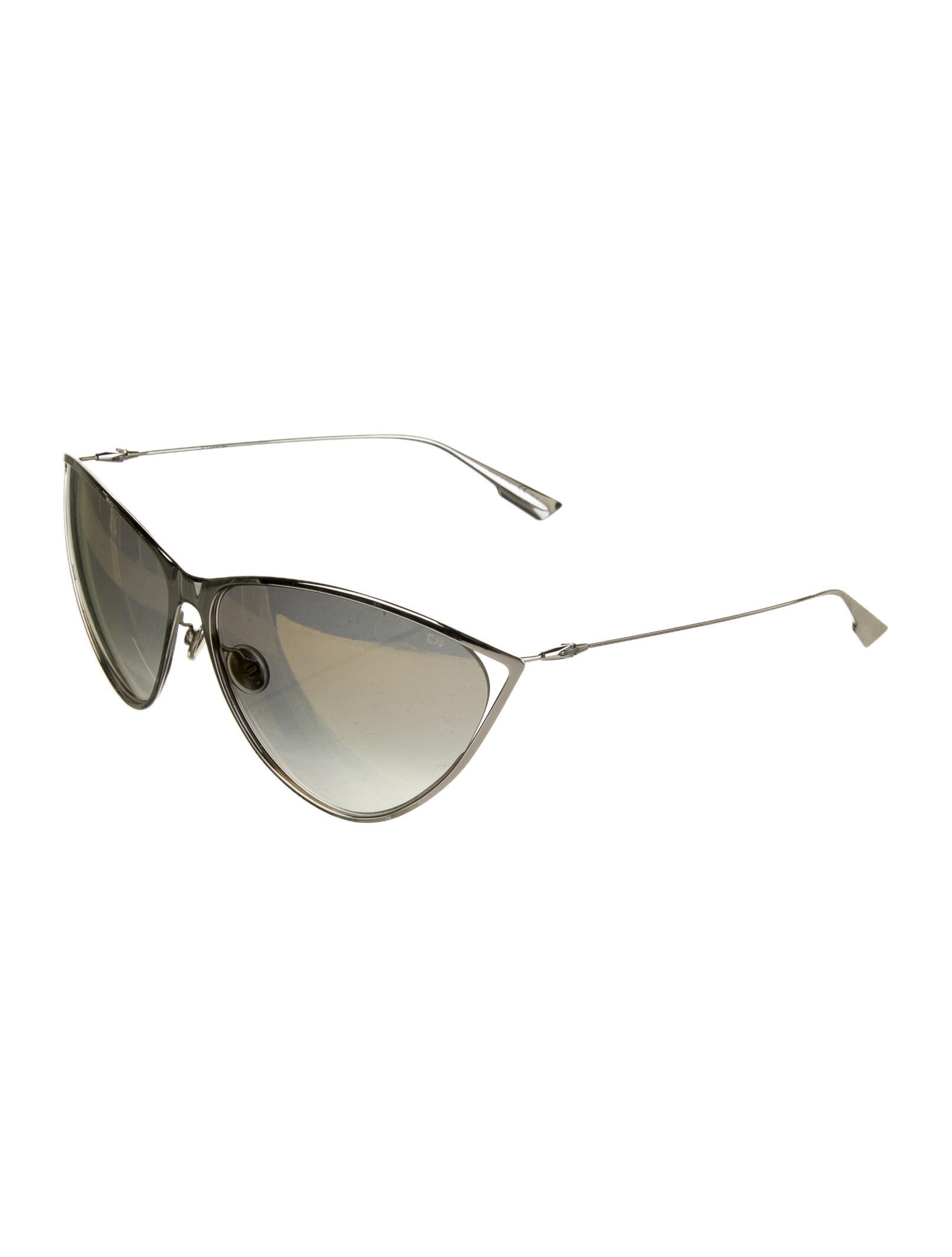 Christian Dior New Motard Cat-Eye Sunglasses w/ Tags - Silver ...