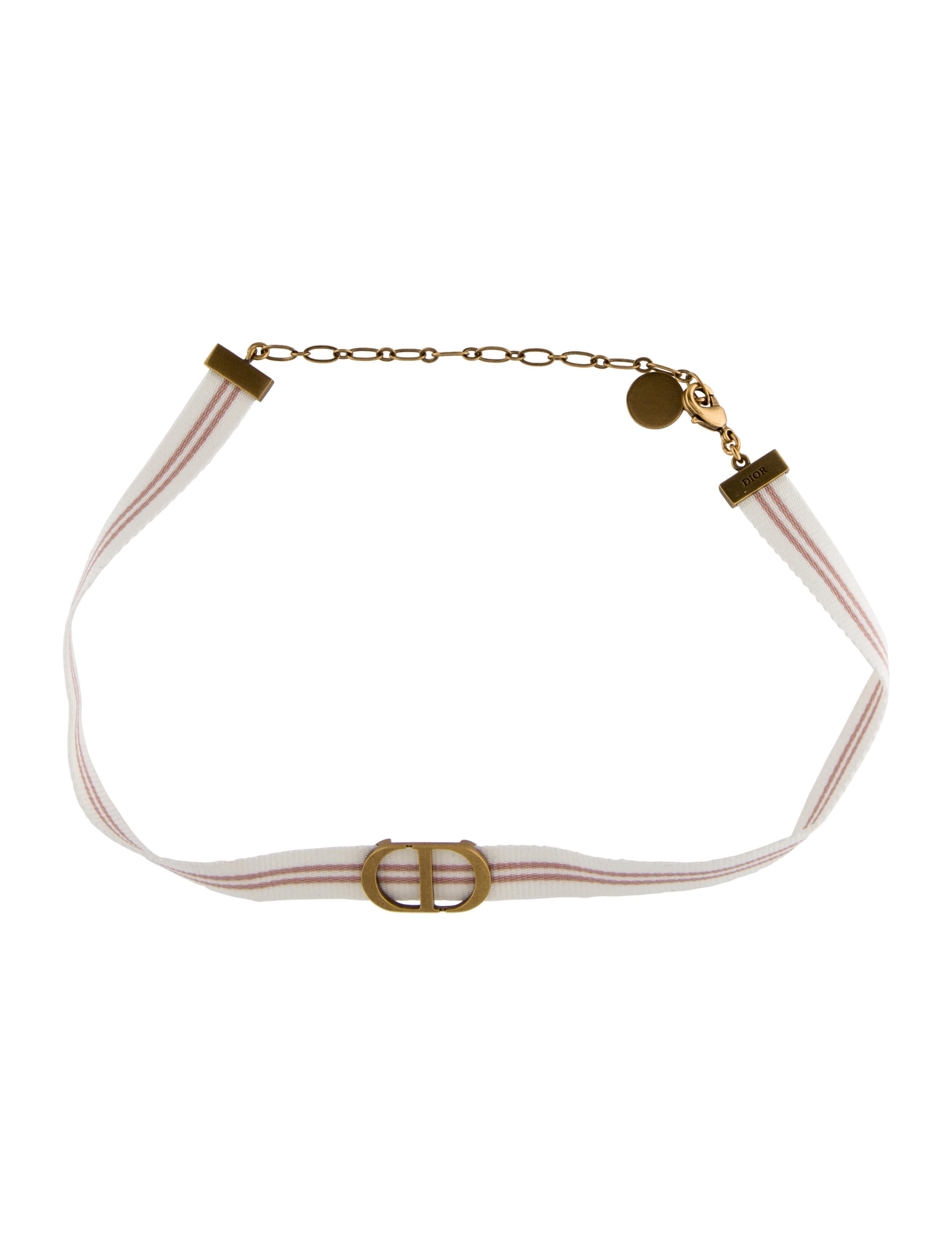 Christian Dior CD Choker Necklace - Gold-Tone Metal Choker, Necklaces ...