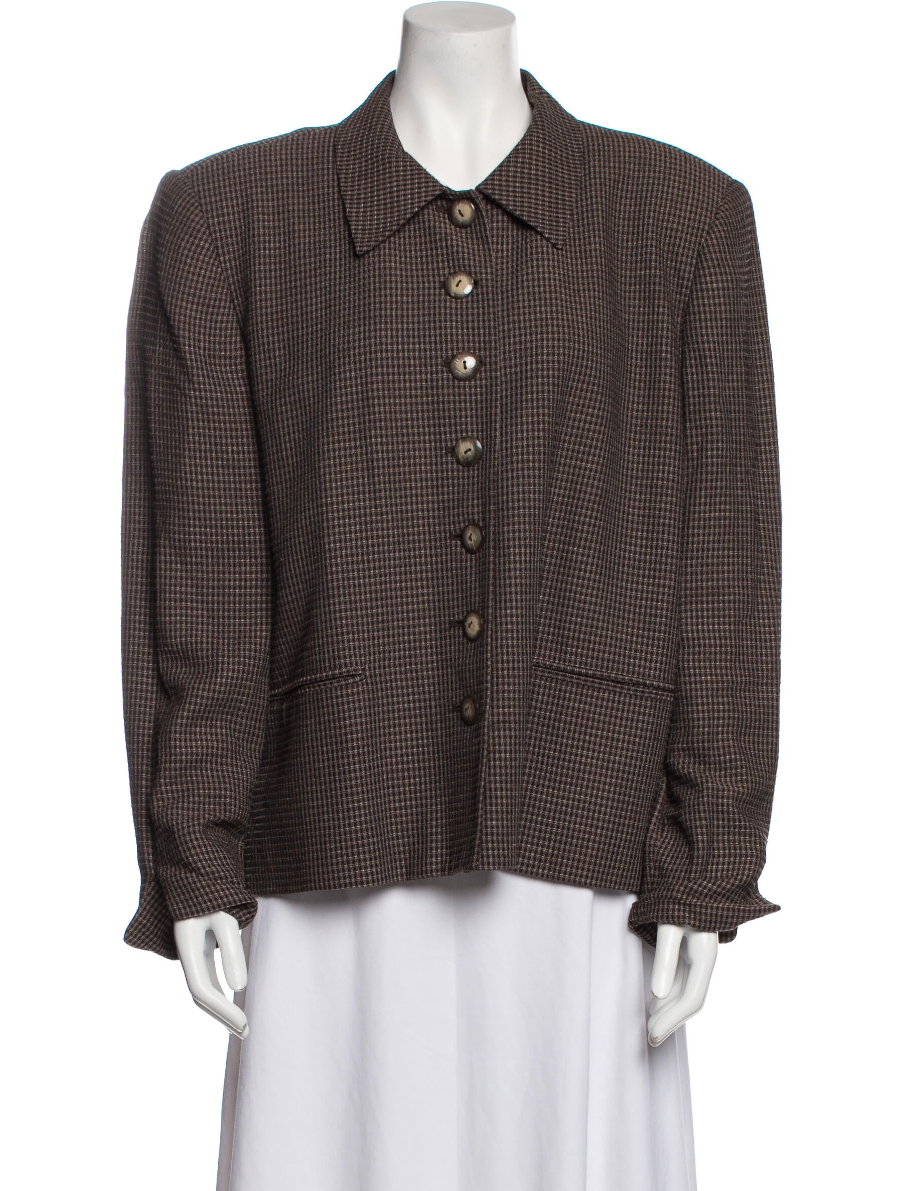 Christian Dior Angora Plaid Print Jacket - Neutrals Jackets, Clothing ...