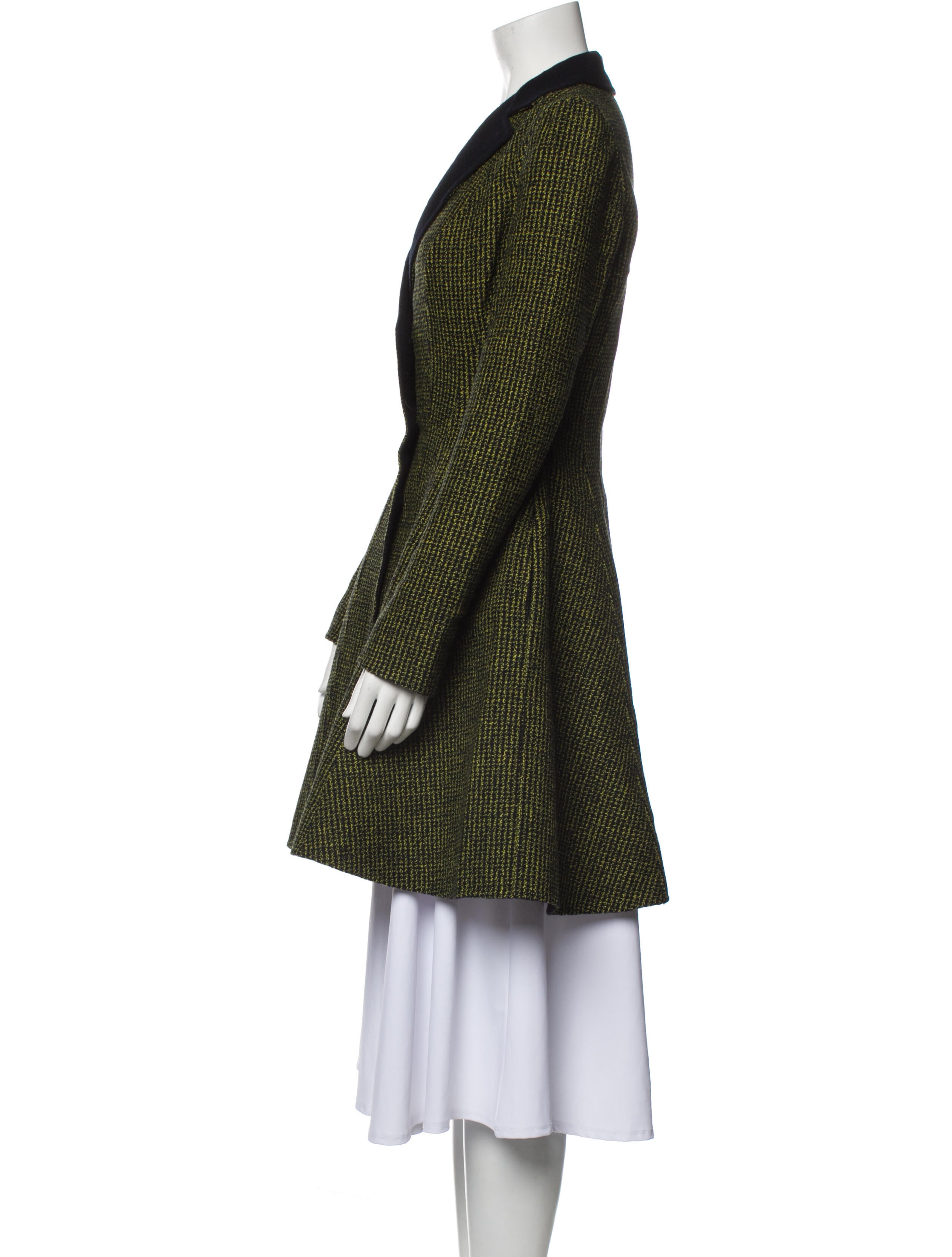 Christian Dior Virgin Wool Tweed Pattern Coat - Yellow Coats, Clothing ...