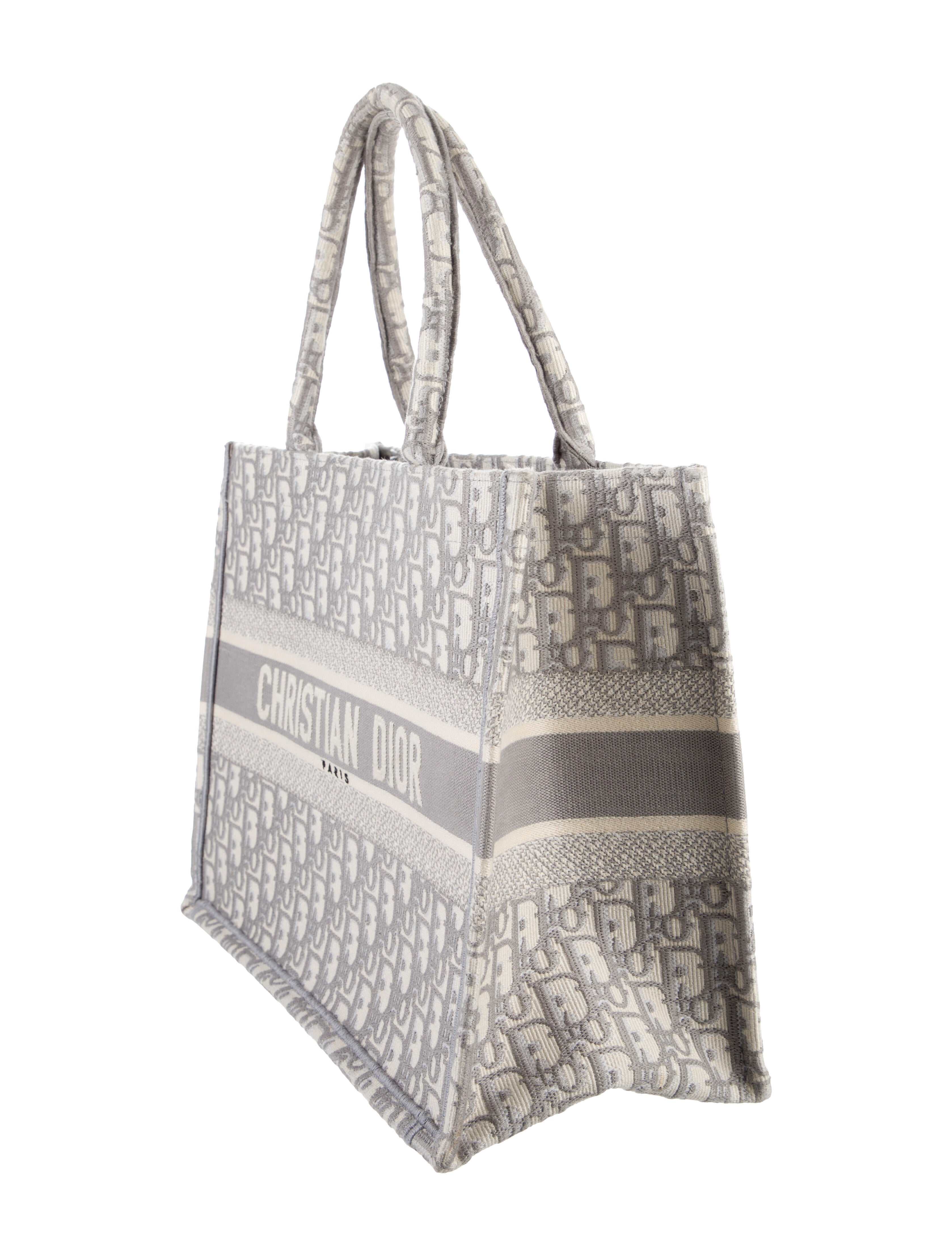 Christian Dior Medium Oblique Book Tote - Grey Totes, Handbags ...