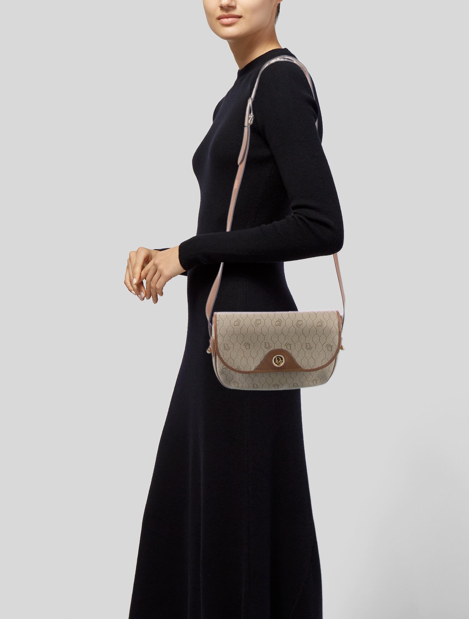 Christian Dior Vintage Honeycomb Crossbody Bag - Brown Shoulder Bags ...