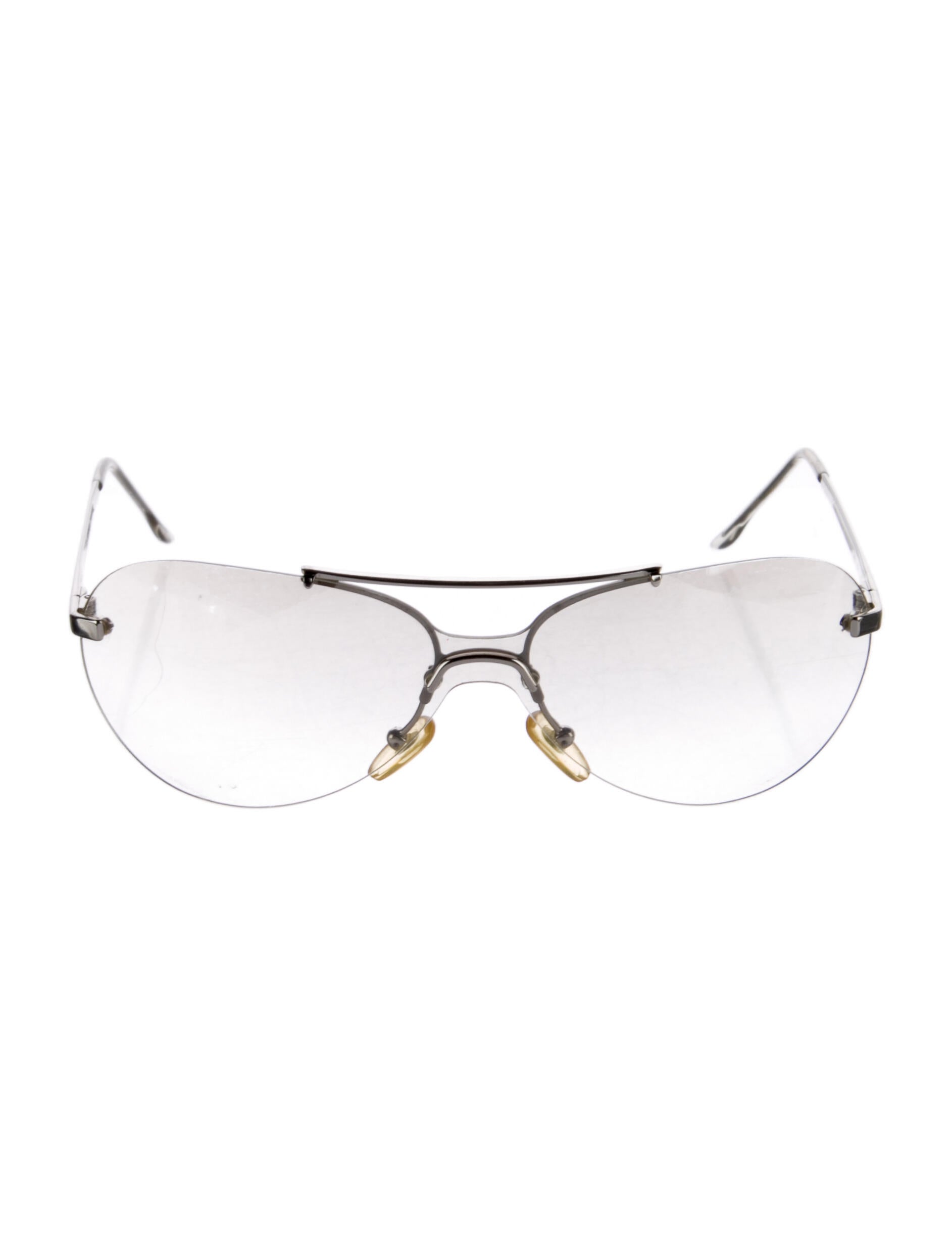 Christian Dior Mini Aviator Shield Sunglasses - Silver Sunglasses ...