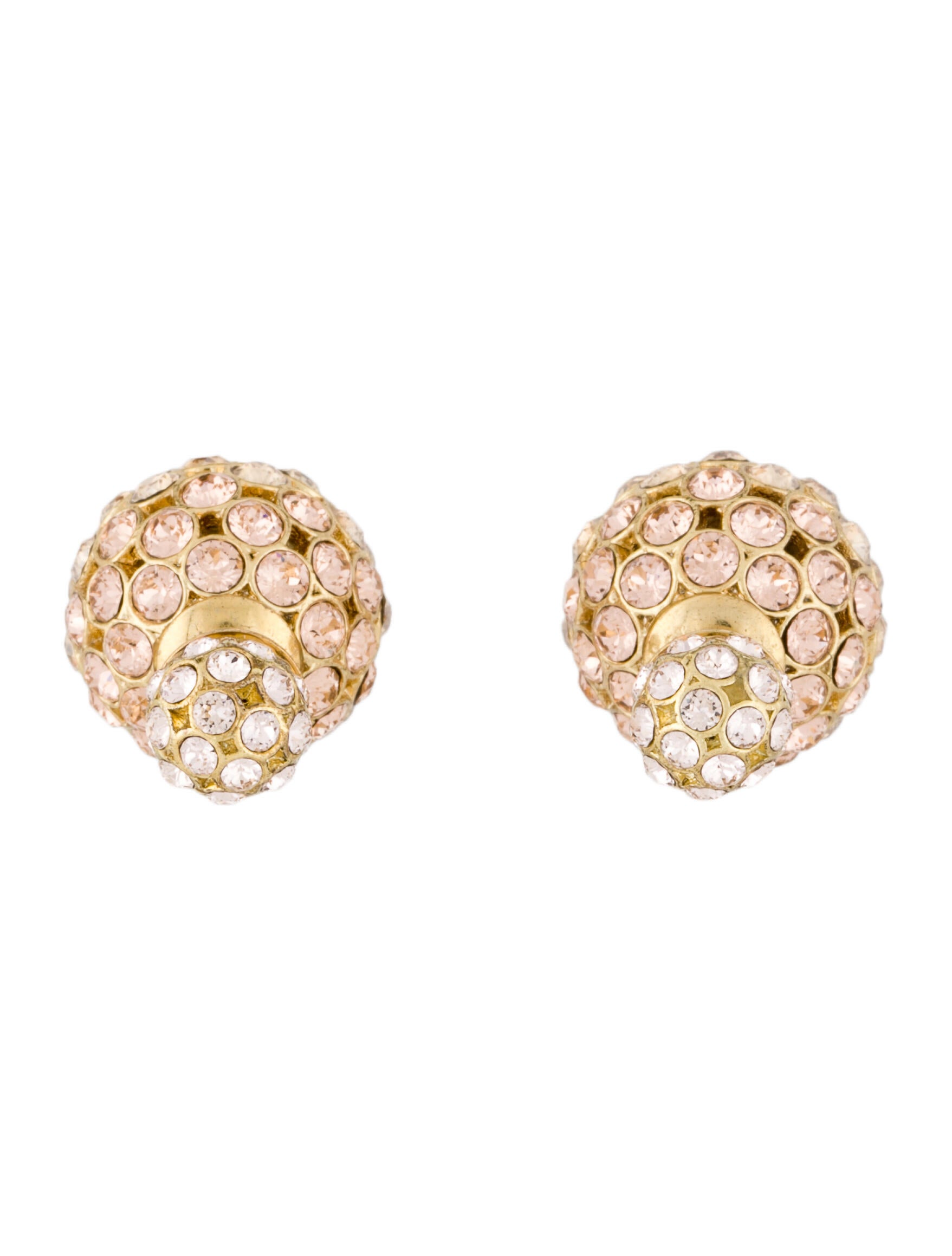 Christian Dior Crystal 'Mis en Dior' Tribales Earrings - Gold-Tone ...