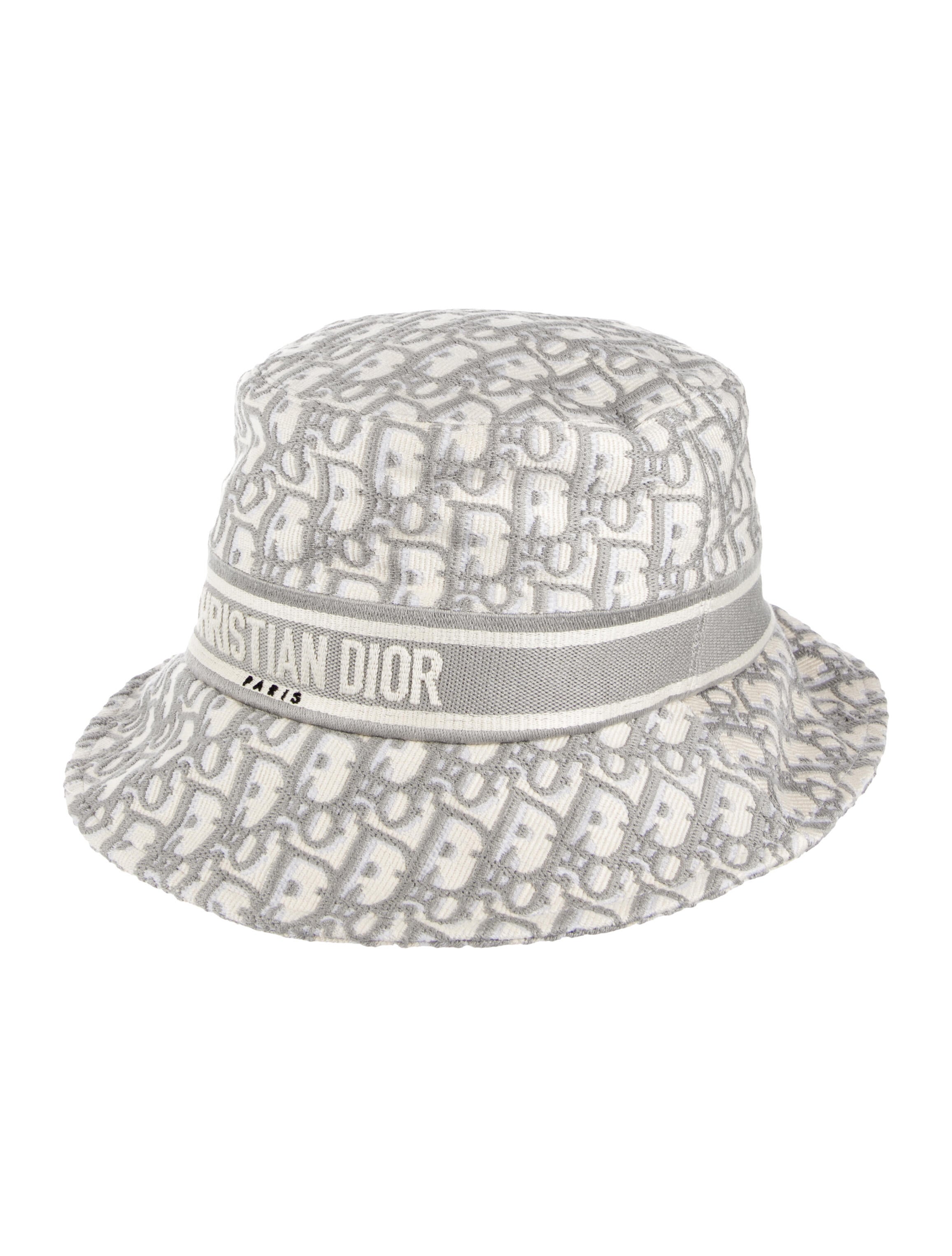 Christian Dior Cotton Oblique Jacquard Bucket Hat - White Hats ...