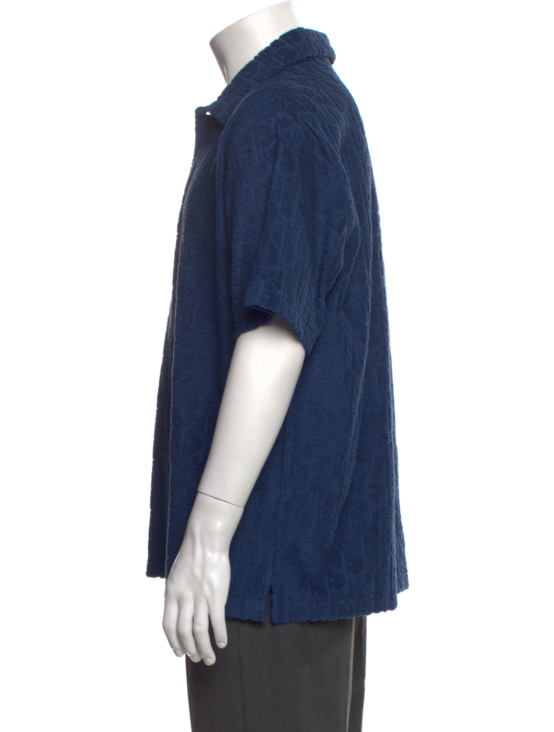 DIOR MEN 2021 Oblique Jacquard Terry Polo Shirt - Blue Polos, Clothing ...