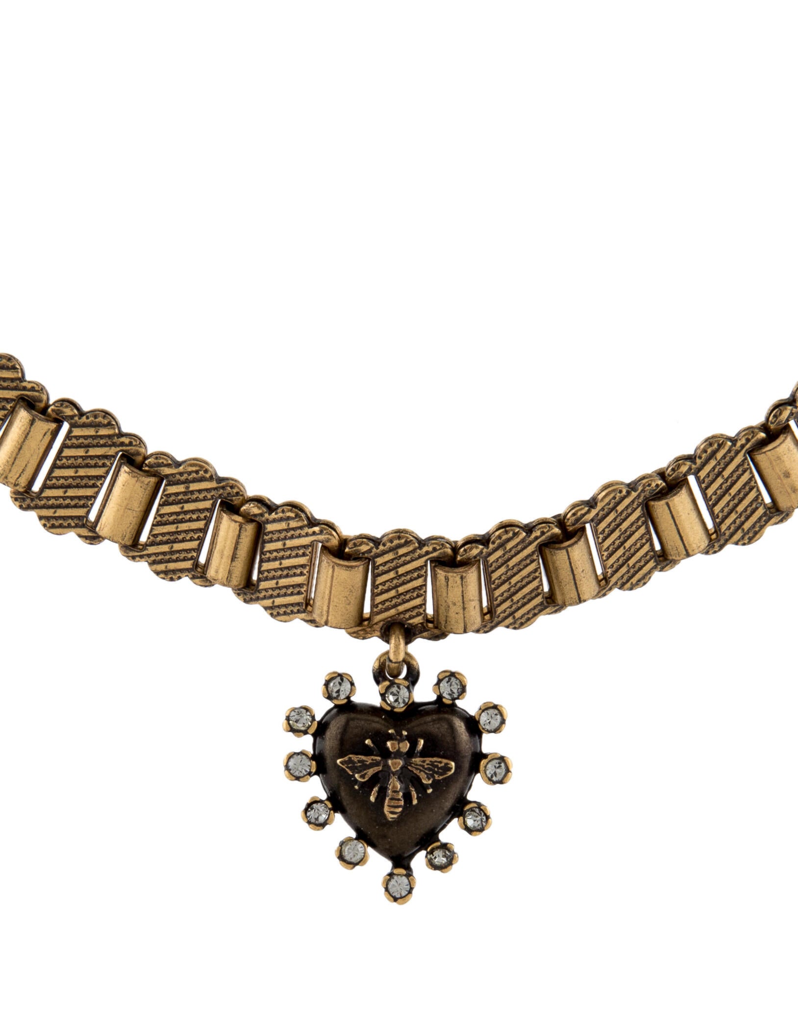 Christian Dior Crystal Ribbon ID Logo Choker Necklace - Green ...