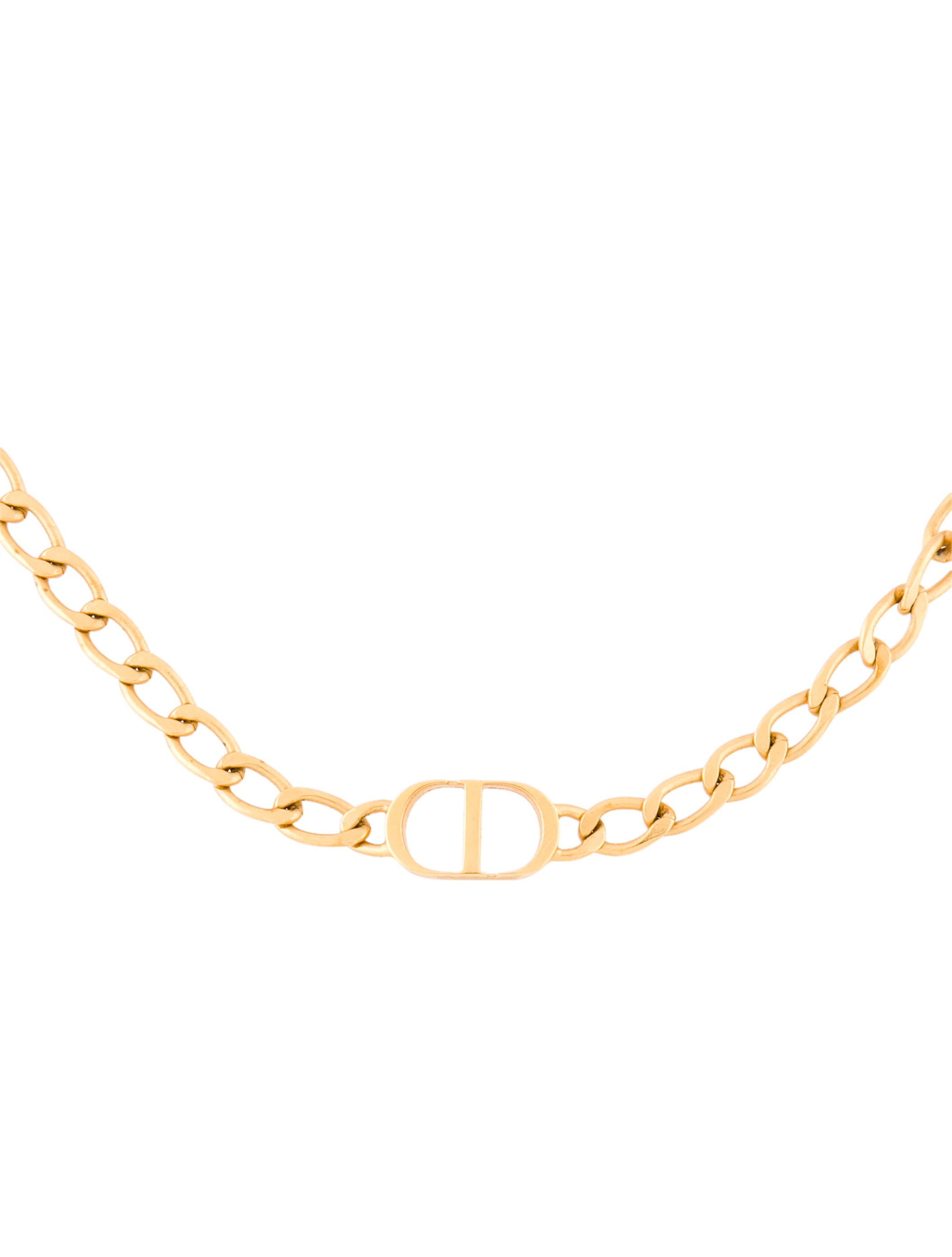 Christian Dior Petit CD Choker Necklace - Gold-Tone Metal Choker, Necklaces - CHR256614 | The ...