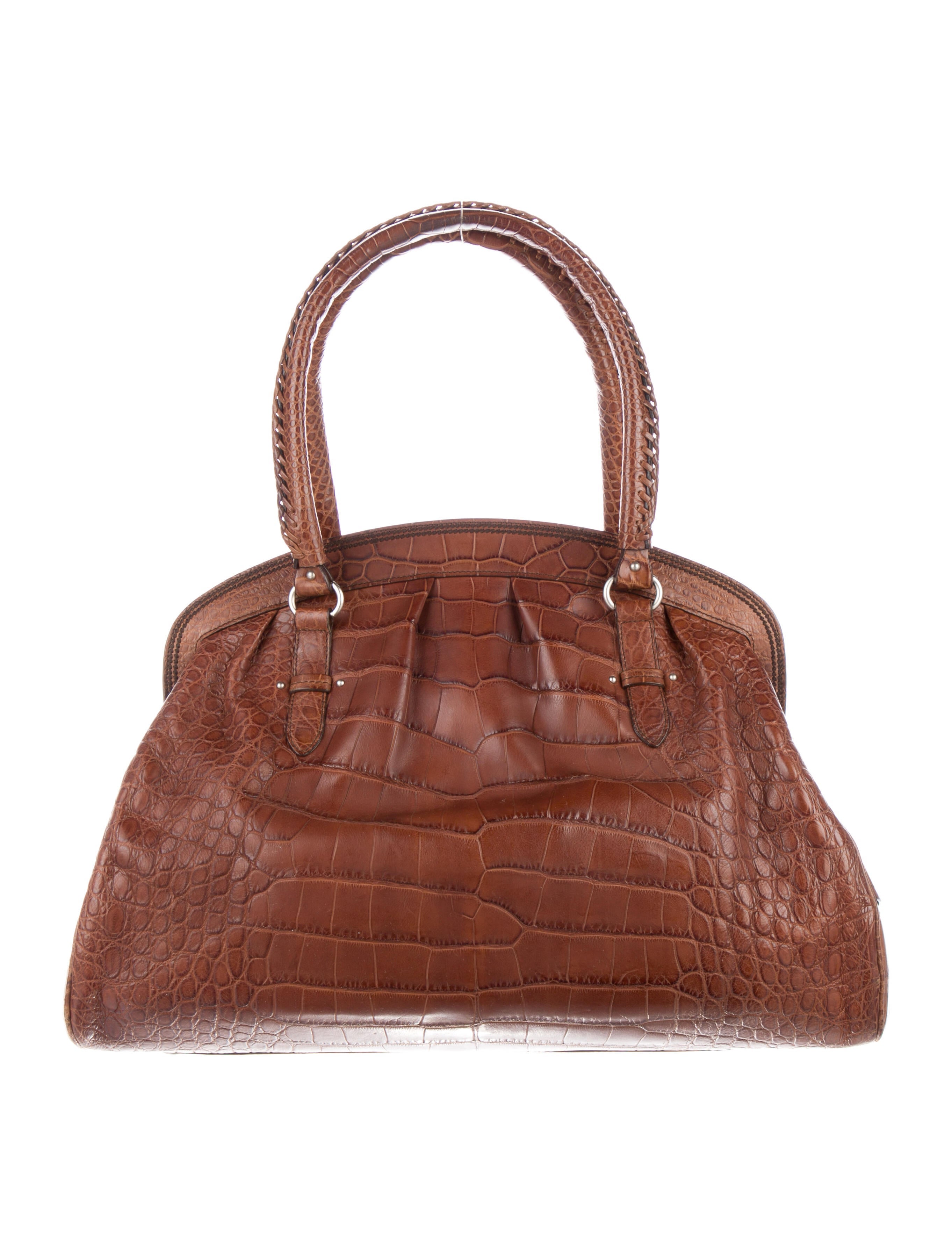 Christian Dior Large Vintage Crocodile Detective Bag - Brown Handle ...