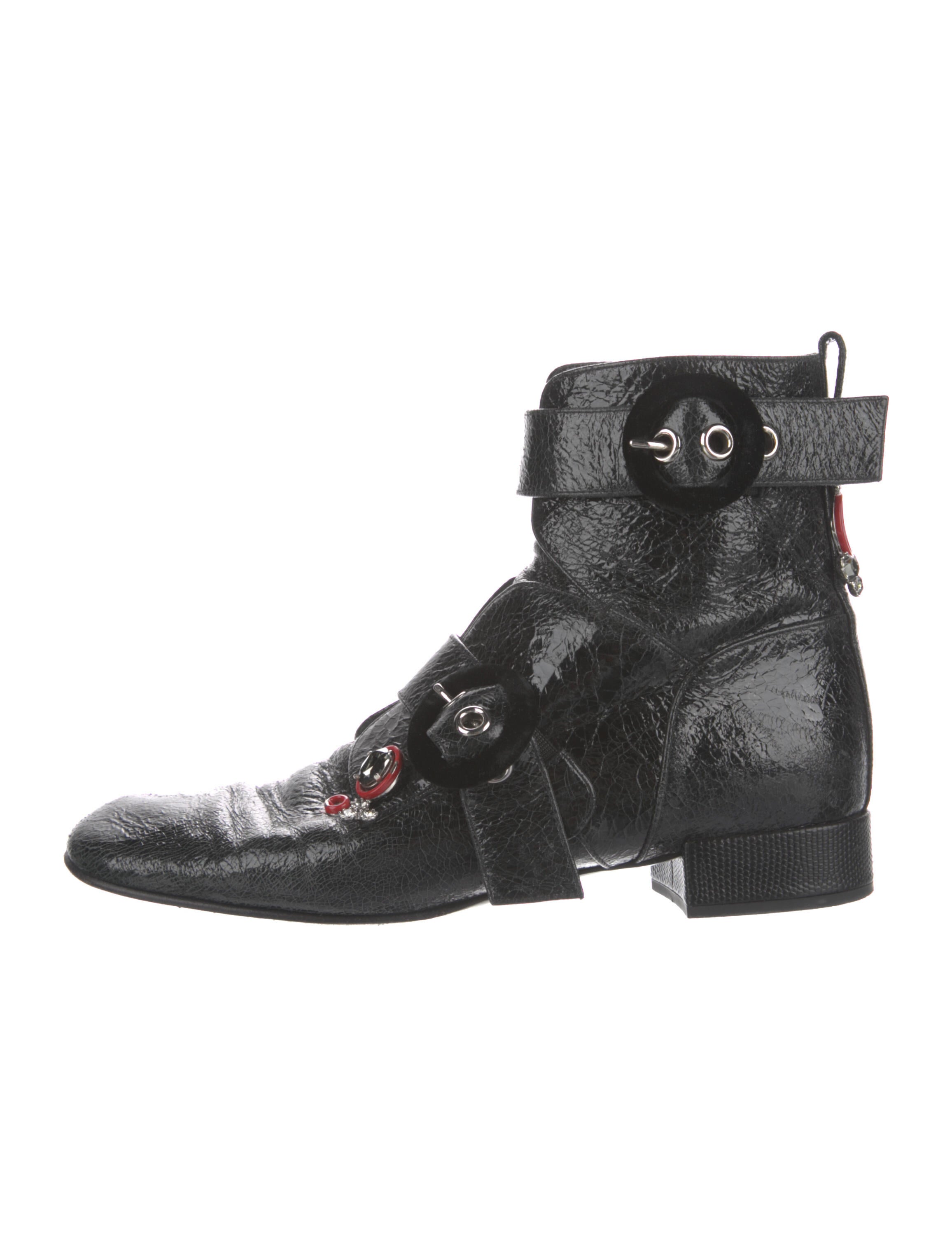 Christian Dior Gatsby Jewel Leather Combat Boots - Black Boots, Shoes ...