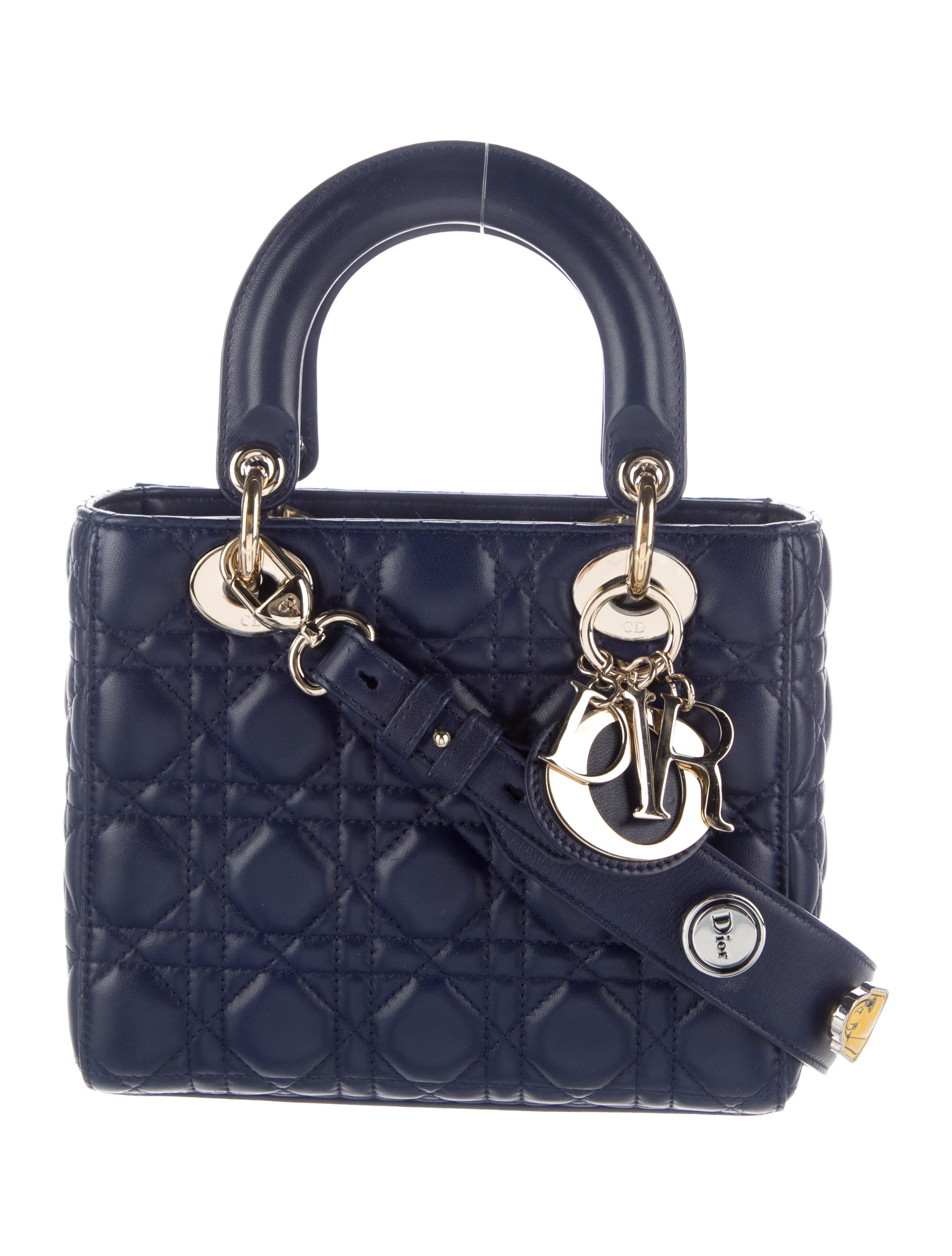 Christian Dior Medium Cannage Lady Dior - Pink Handle Bags, Handbags ...