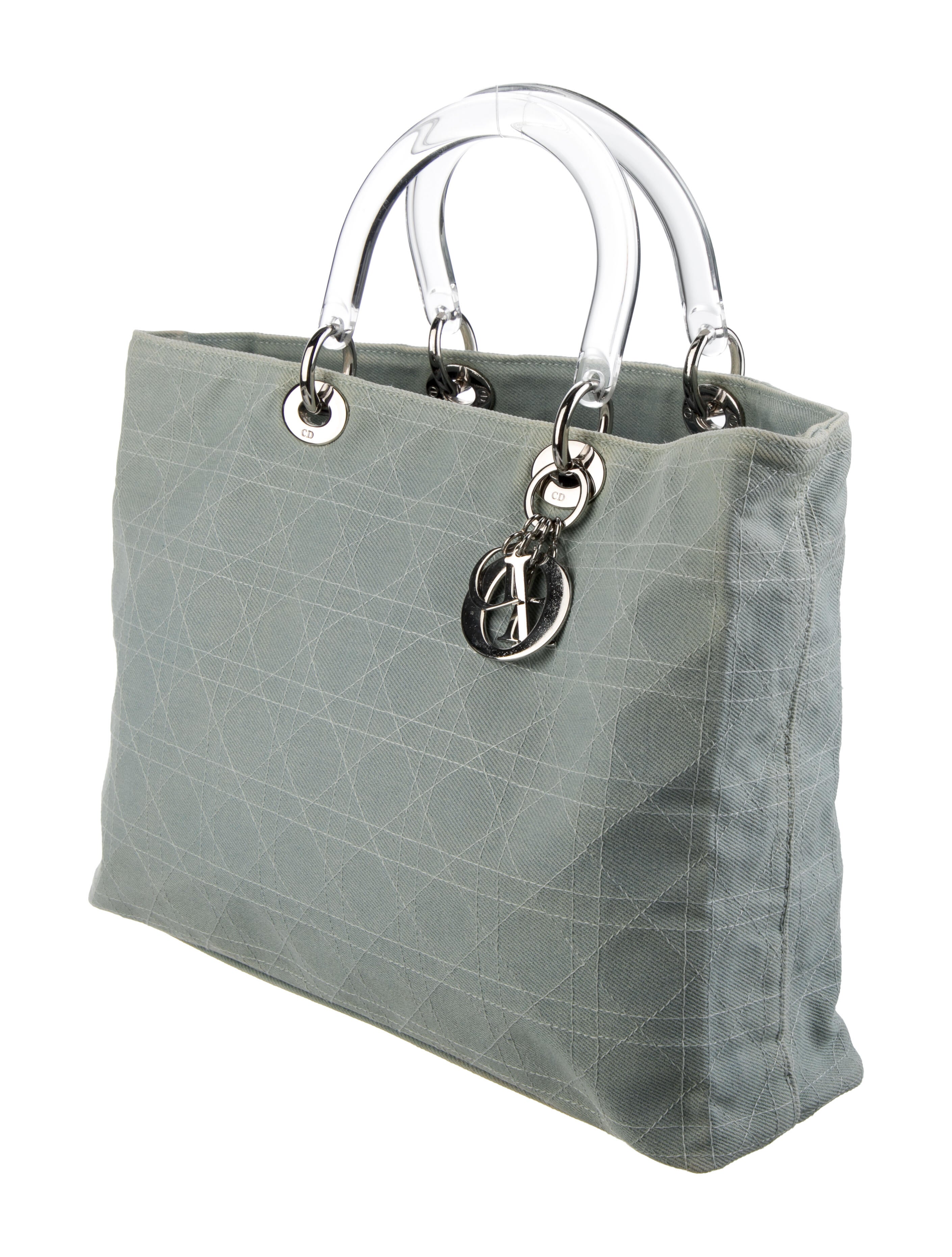 Christian Dior Vintage Denim Lady Dior Tote - Blue Totes, Handbags ...