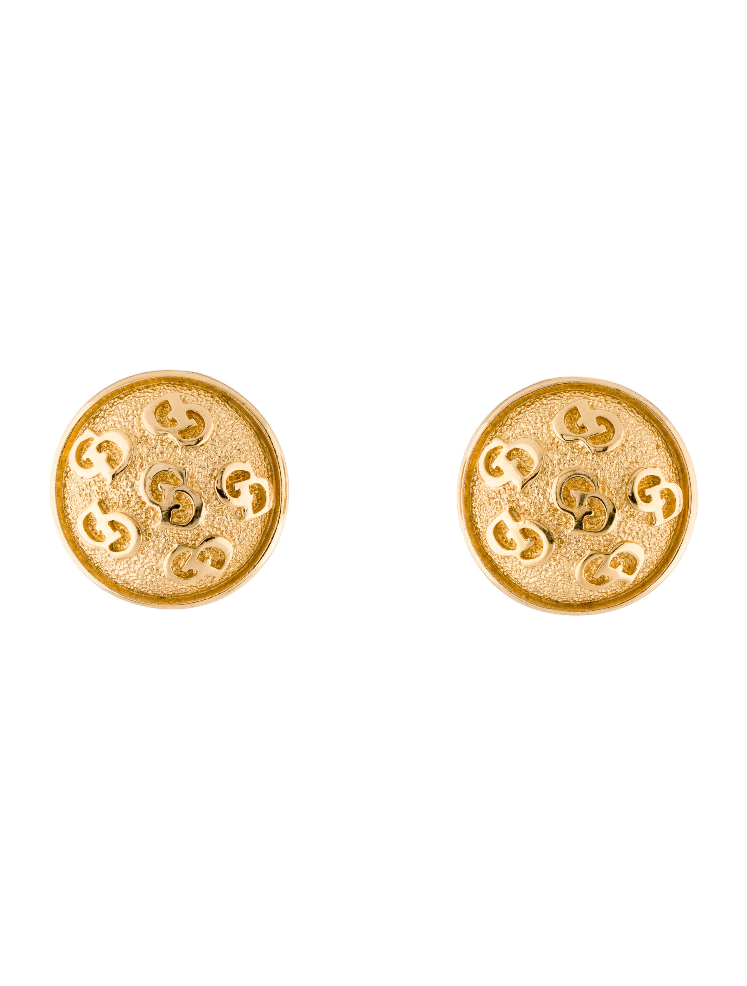 Christian Dior Vintage CD Logo Round Clip-On Earrings - Gold-Plated ...