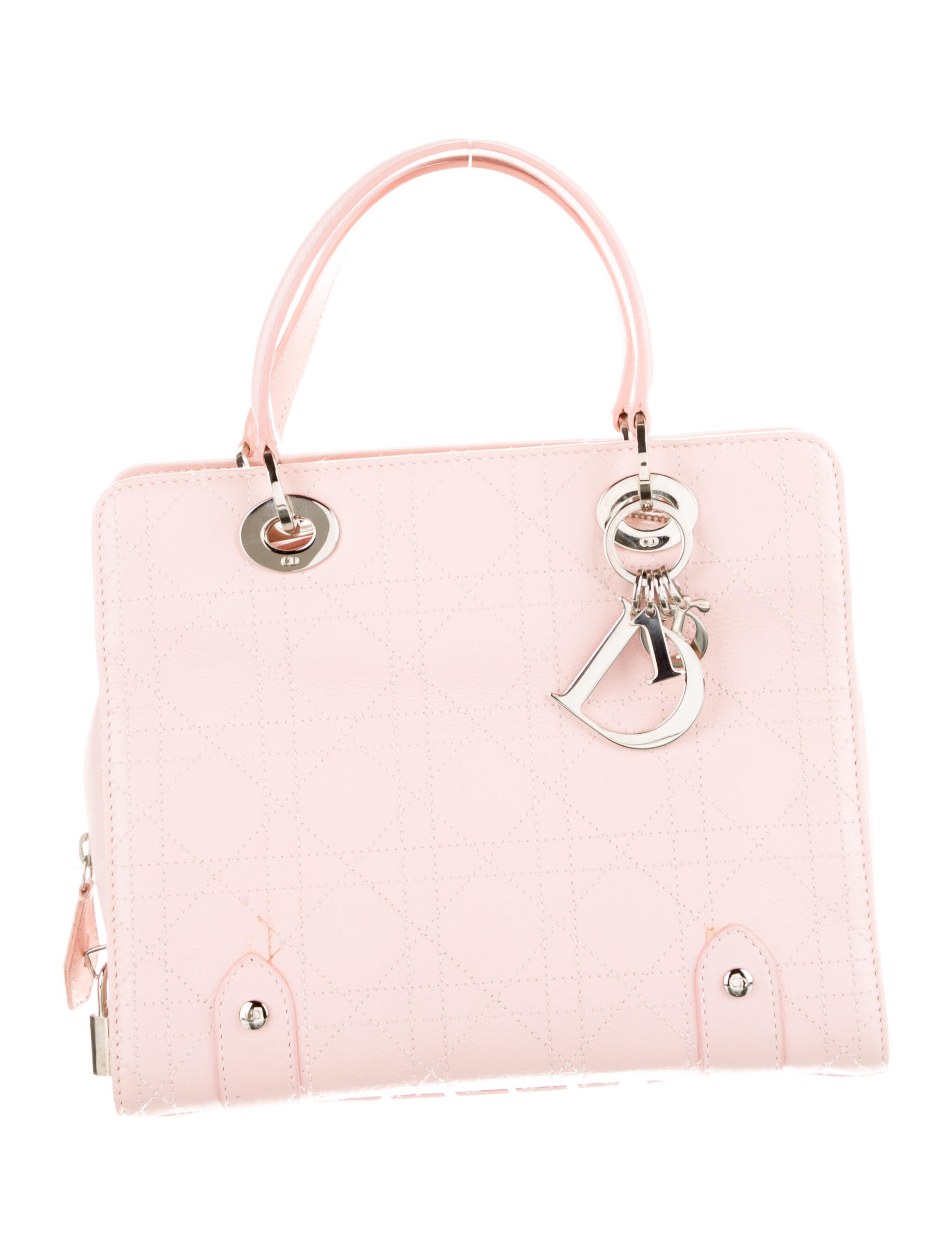 Christian Dior Vintage Medium Lady Dior - Pink Handle Bags, Handbags ...