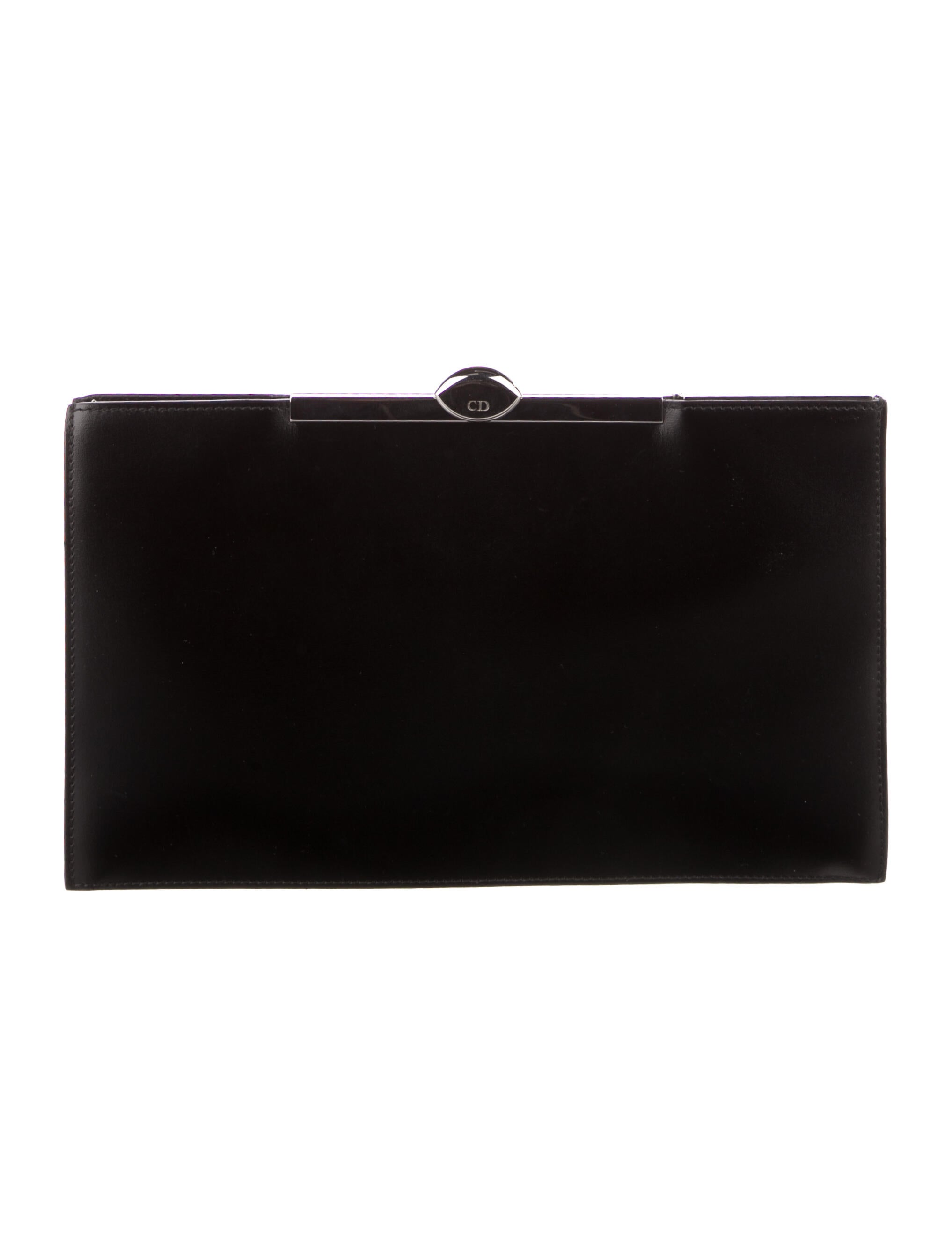 Christian Dior Vintage Leather Frame Clutch - Black Clutches, Handbags ...