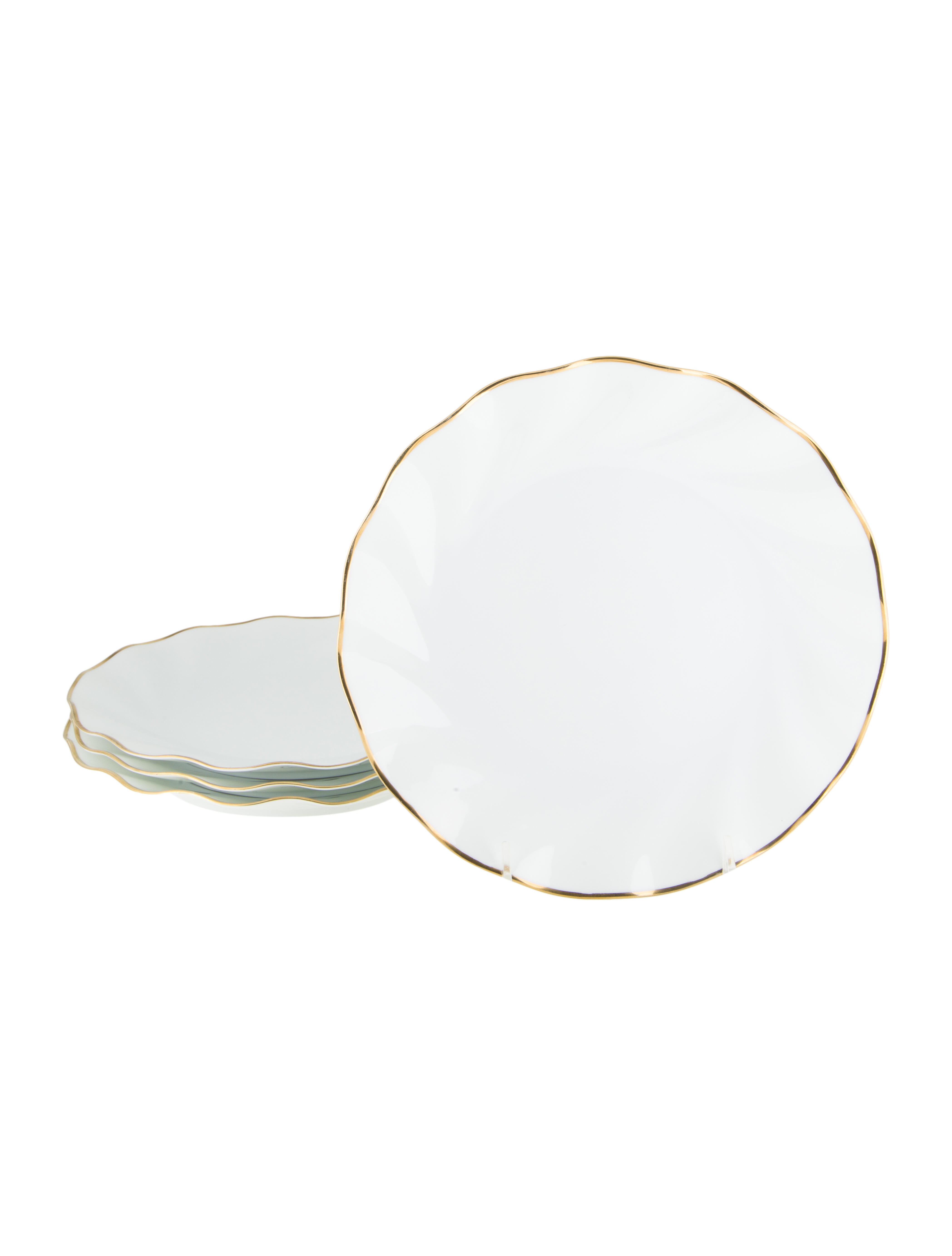 Christian Dior Set of 4 2021 Dior Maison Dessert Plates - White, 4 ...