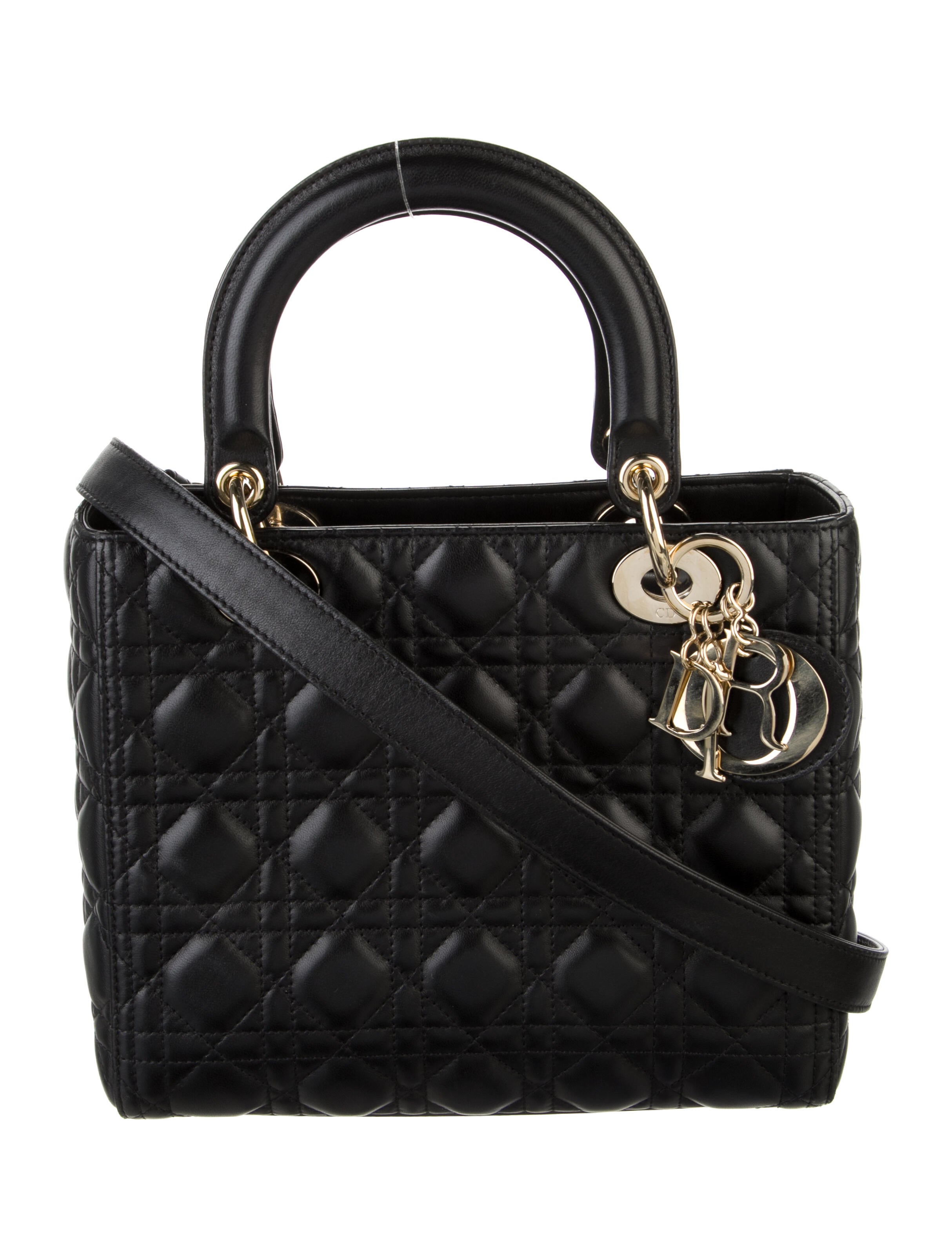 Christian Dior Vintage Mini Diorissimo Lady Dior Handle Bag - Black ...