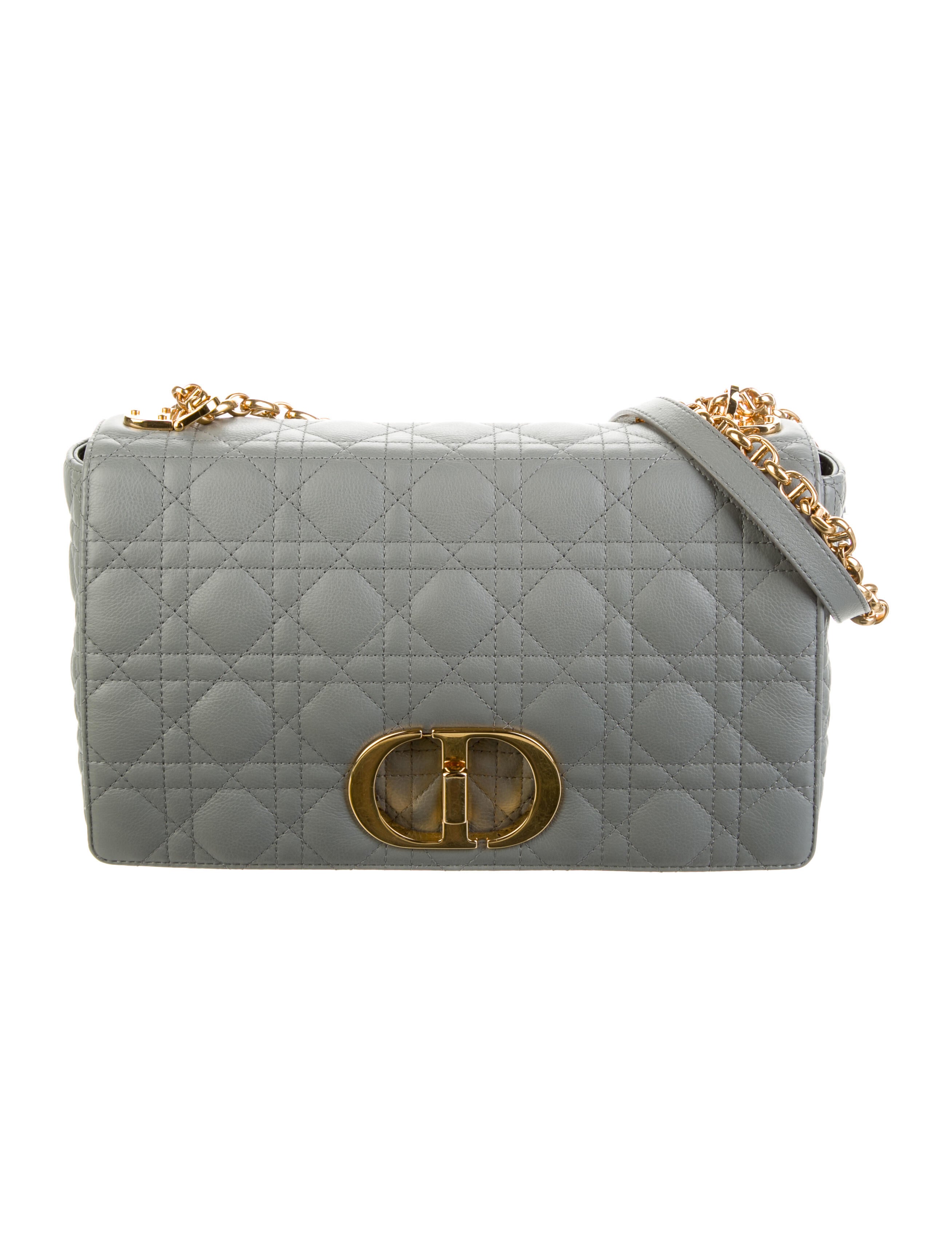 Christian Dior 2021 Cannage Medium Caro Bag - Grey Shoulder Bags ...