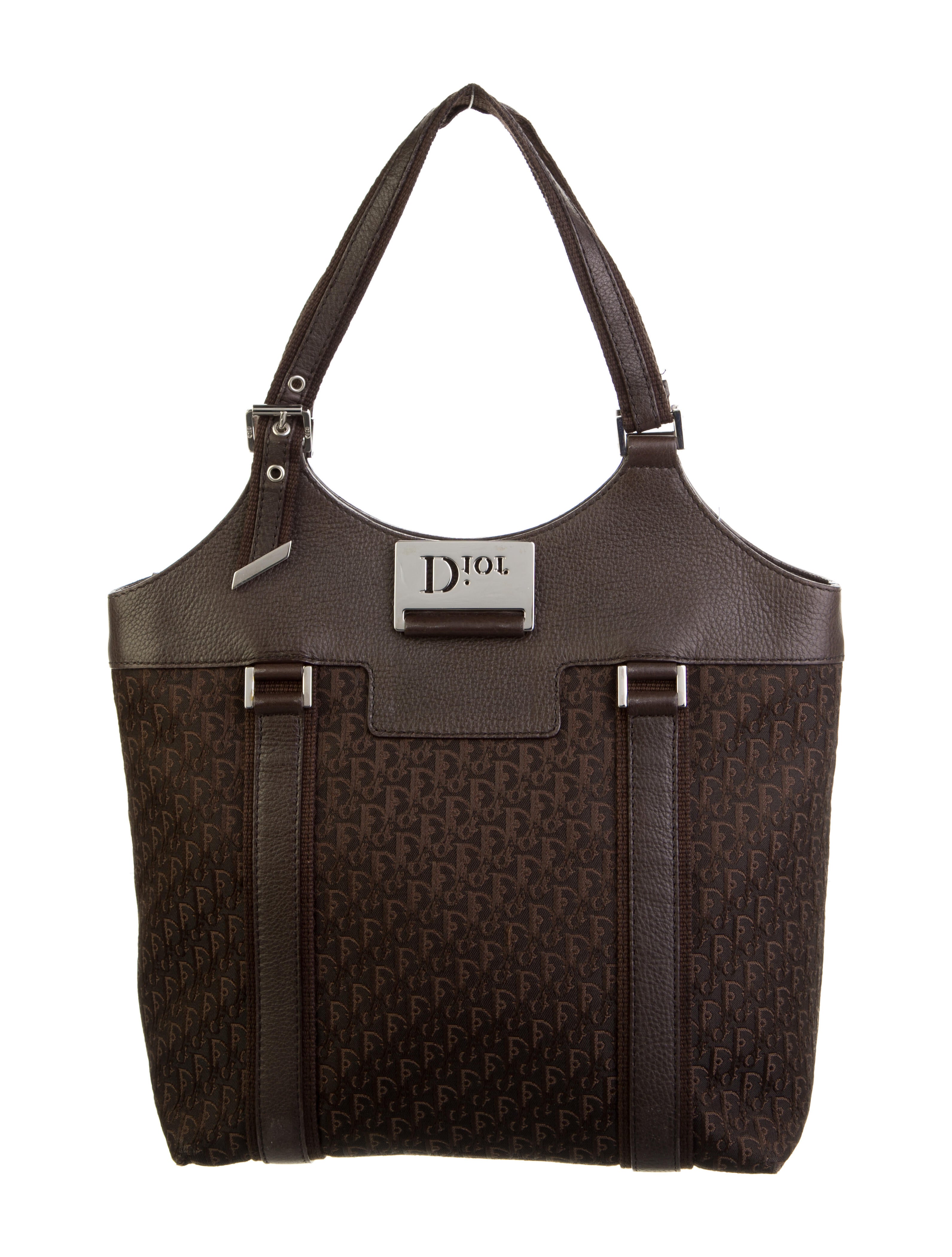 Christian Dior Embroidered Leather Tote - Brown Totes, Handbags ...