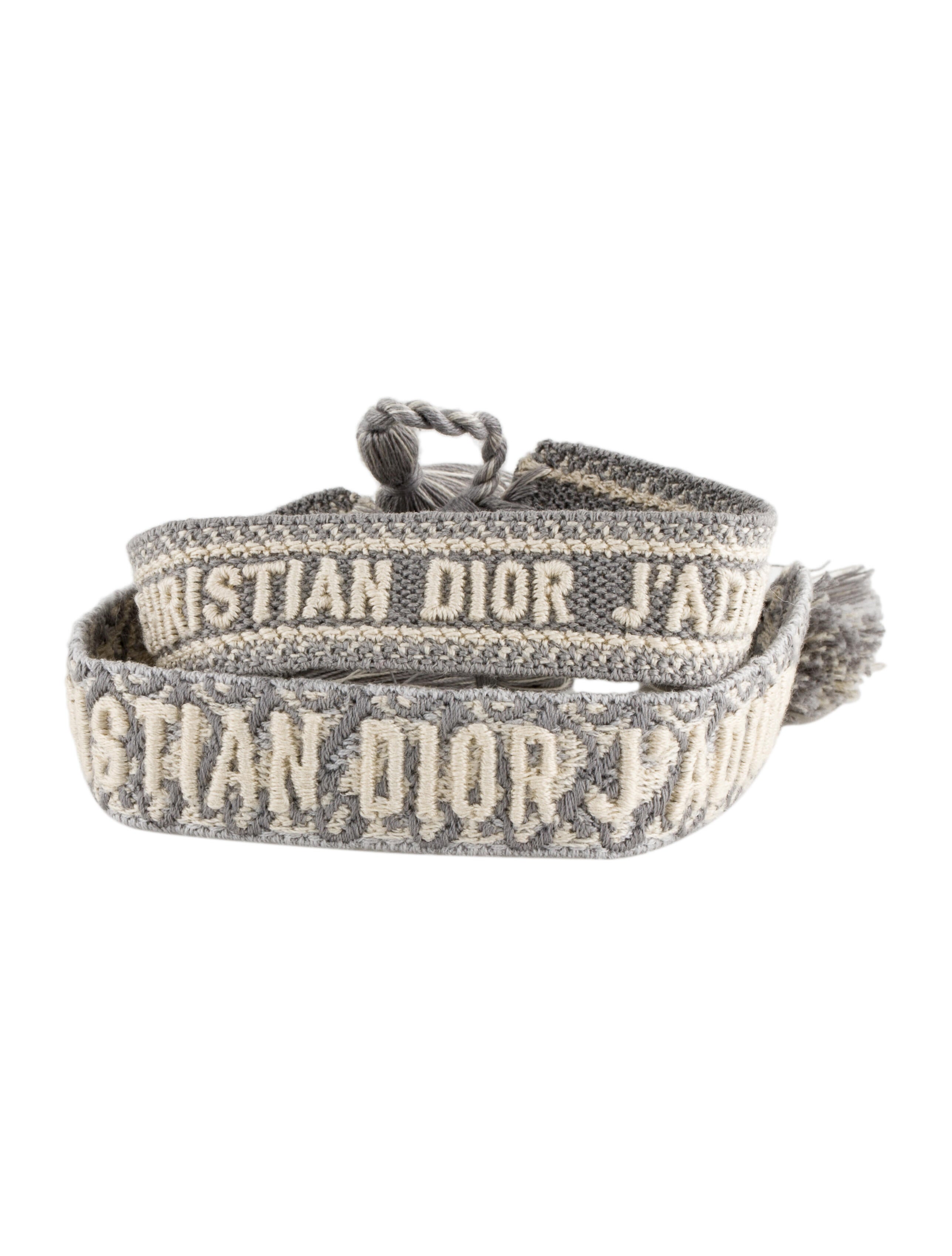 Christian Dior Woven Cotton J'Adior Friendship Bracelet Set - Grey Wrap ...