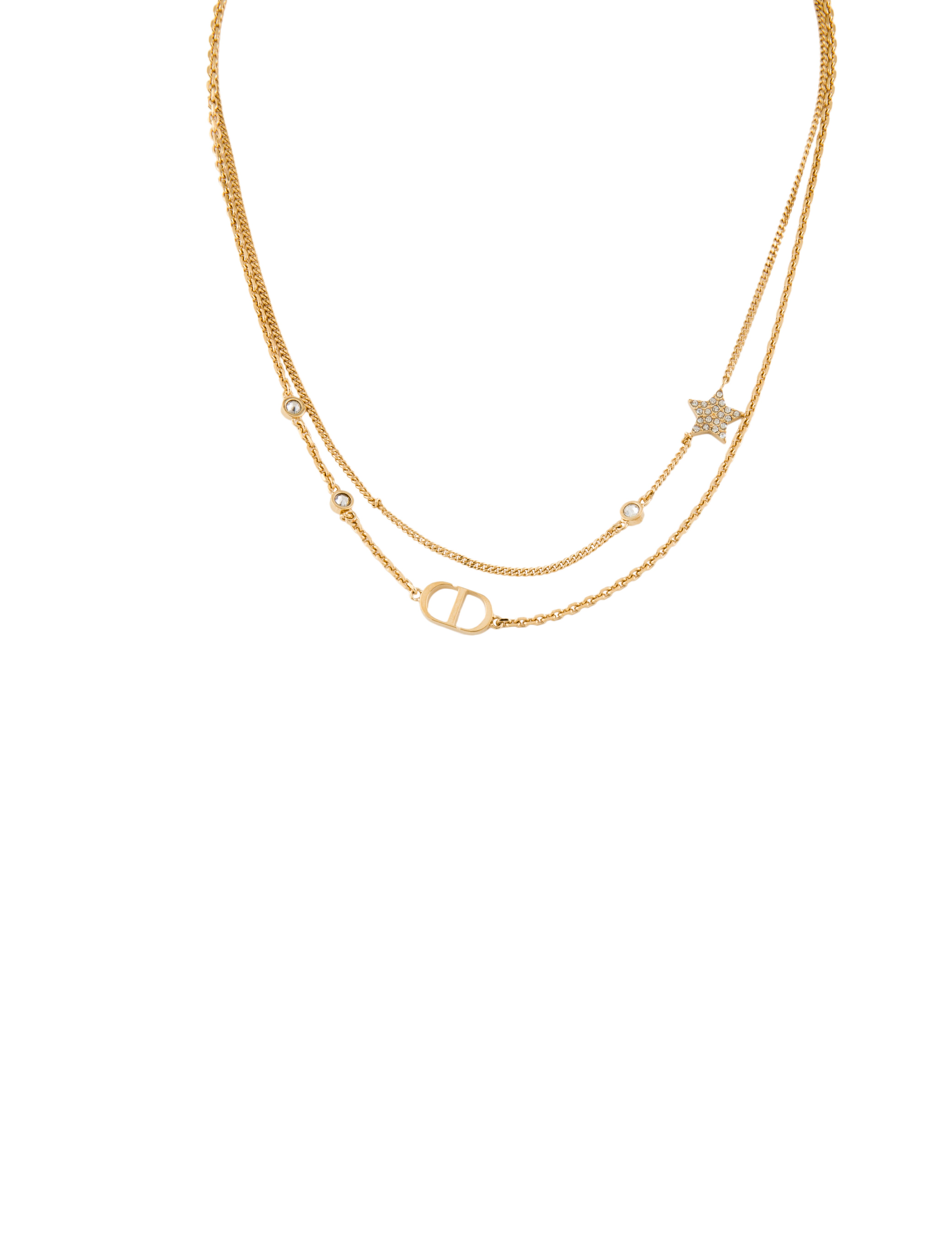 Christian Dior Petit CD Double Necklace - Collar, Necklaces - CHR280388 ...
