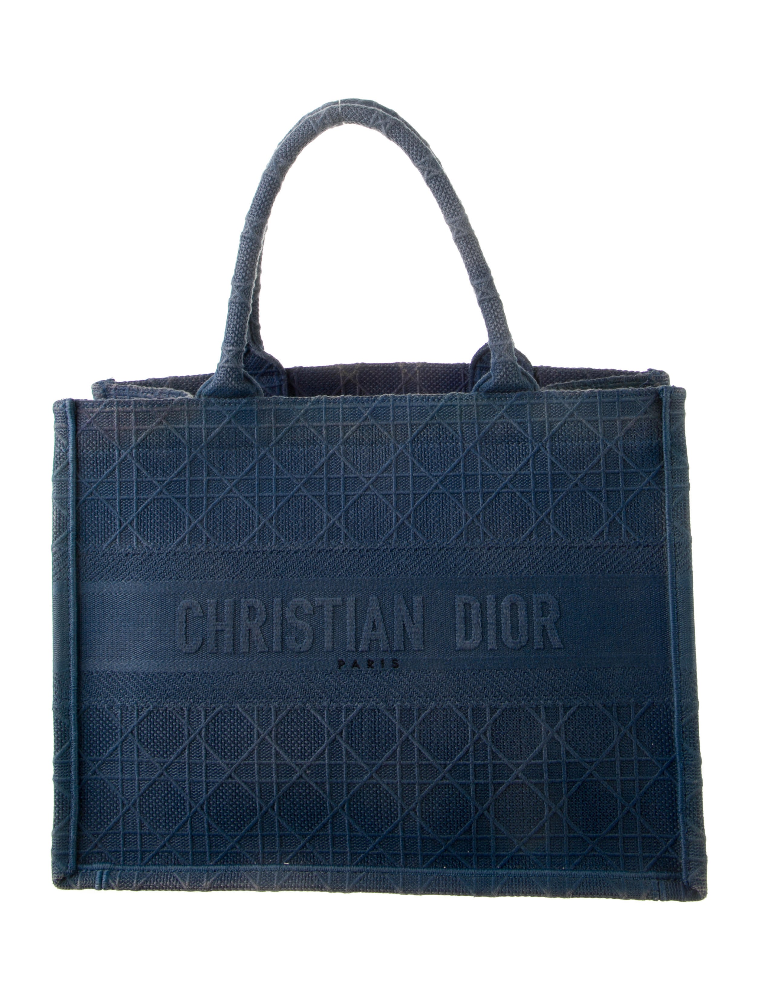 Christian Dior Medium Cannage Book Tote - Blue Totes, Handbags ...