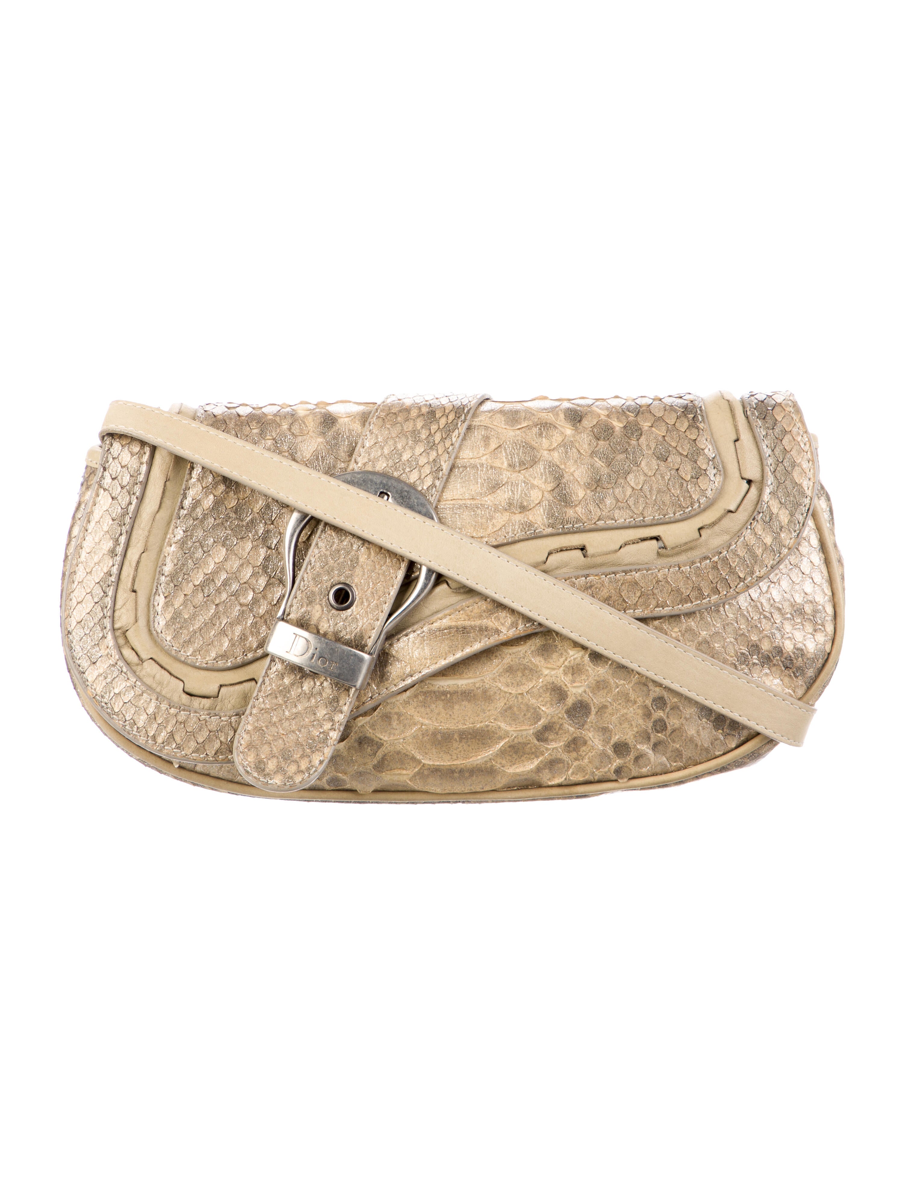 Christian Dior Vintage Metallic Python Gaucho Saddle - Metallic ...