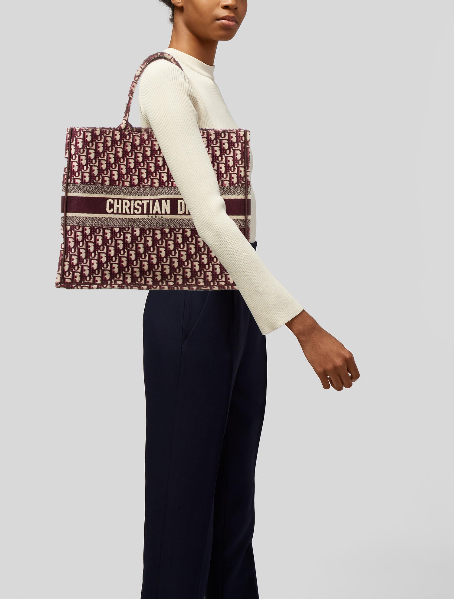 Christian Dior Large Oblique Book Tote - Burgundy Totes, Handbags ...