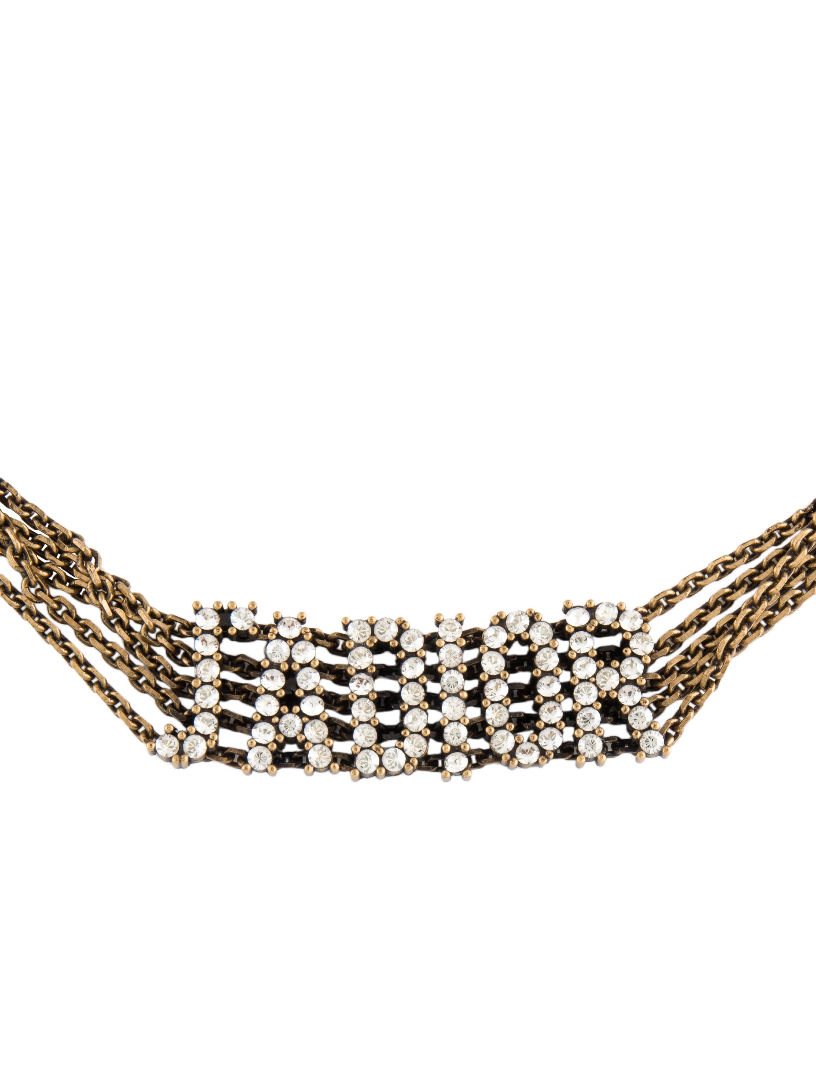 Christian Dior 30 Montaigne CD Chain-Link Choker Necklace - Gold-Tone ...