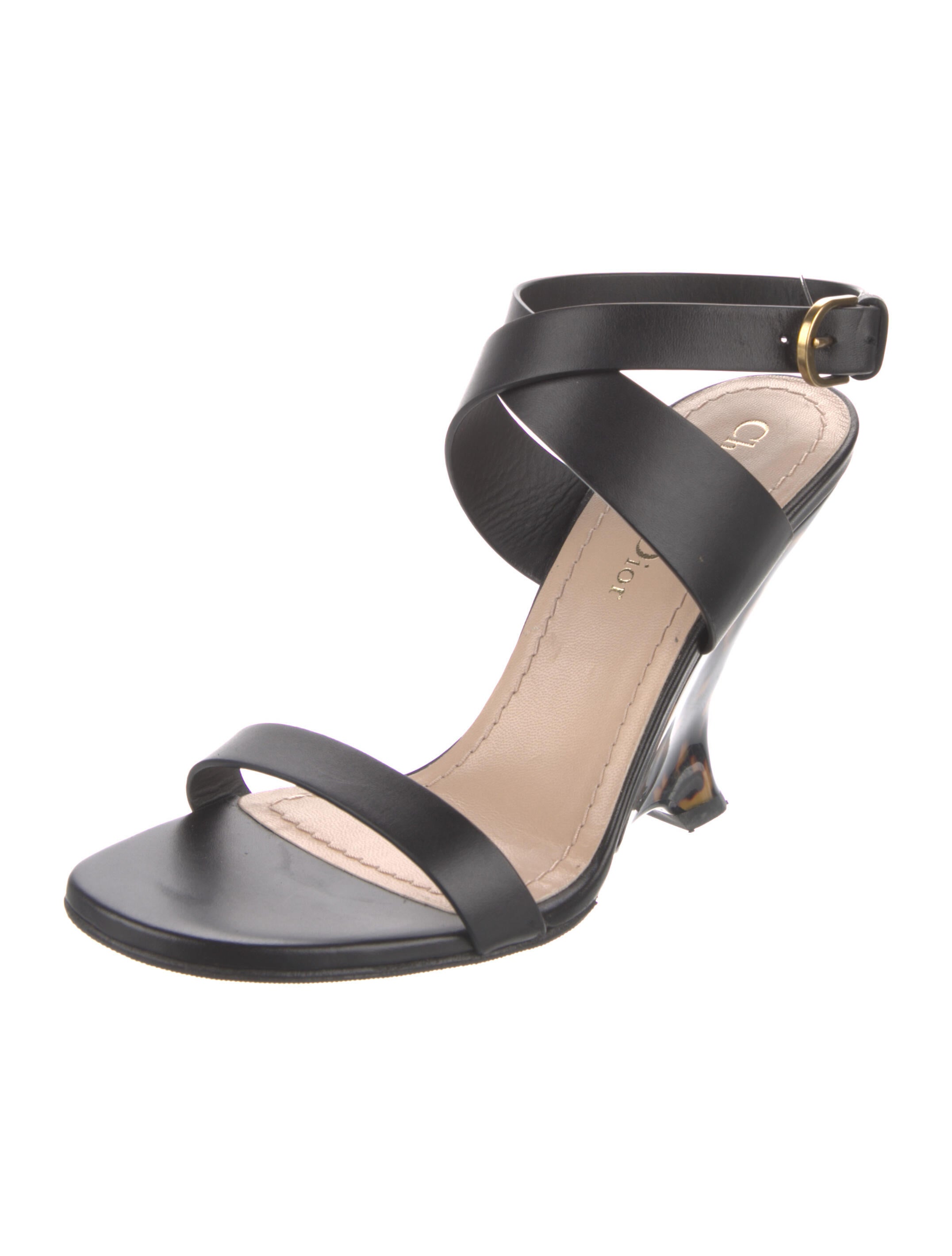 Christian Dior Logo Slide Sandals - Black Sandals, Shoes - CHR59479 ...