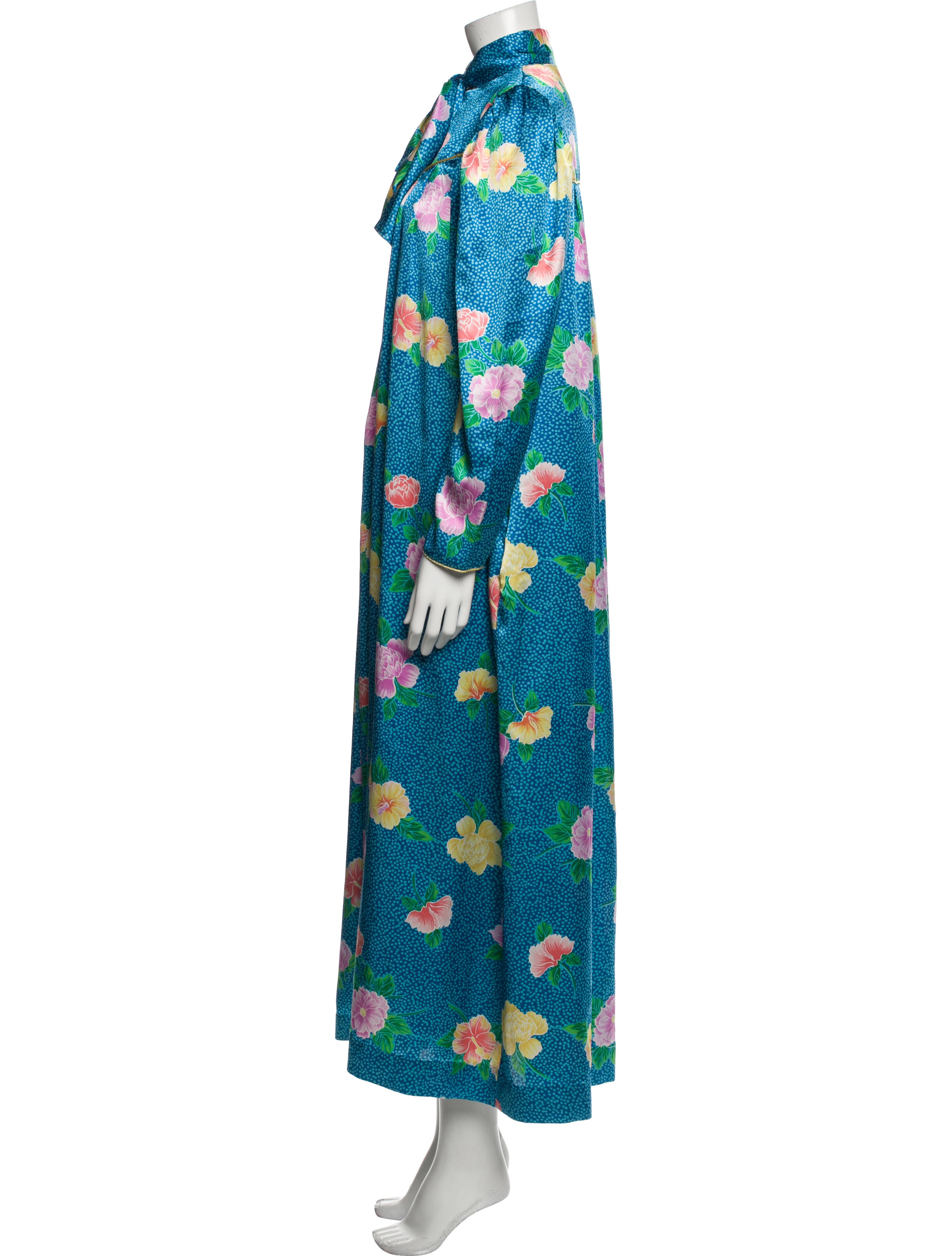 Christian Dior Vintage Floral Print Robe - Neutrals Loungewear ...