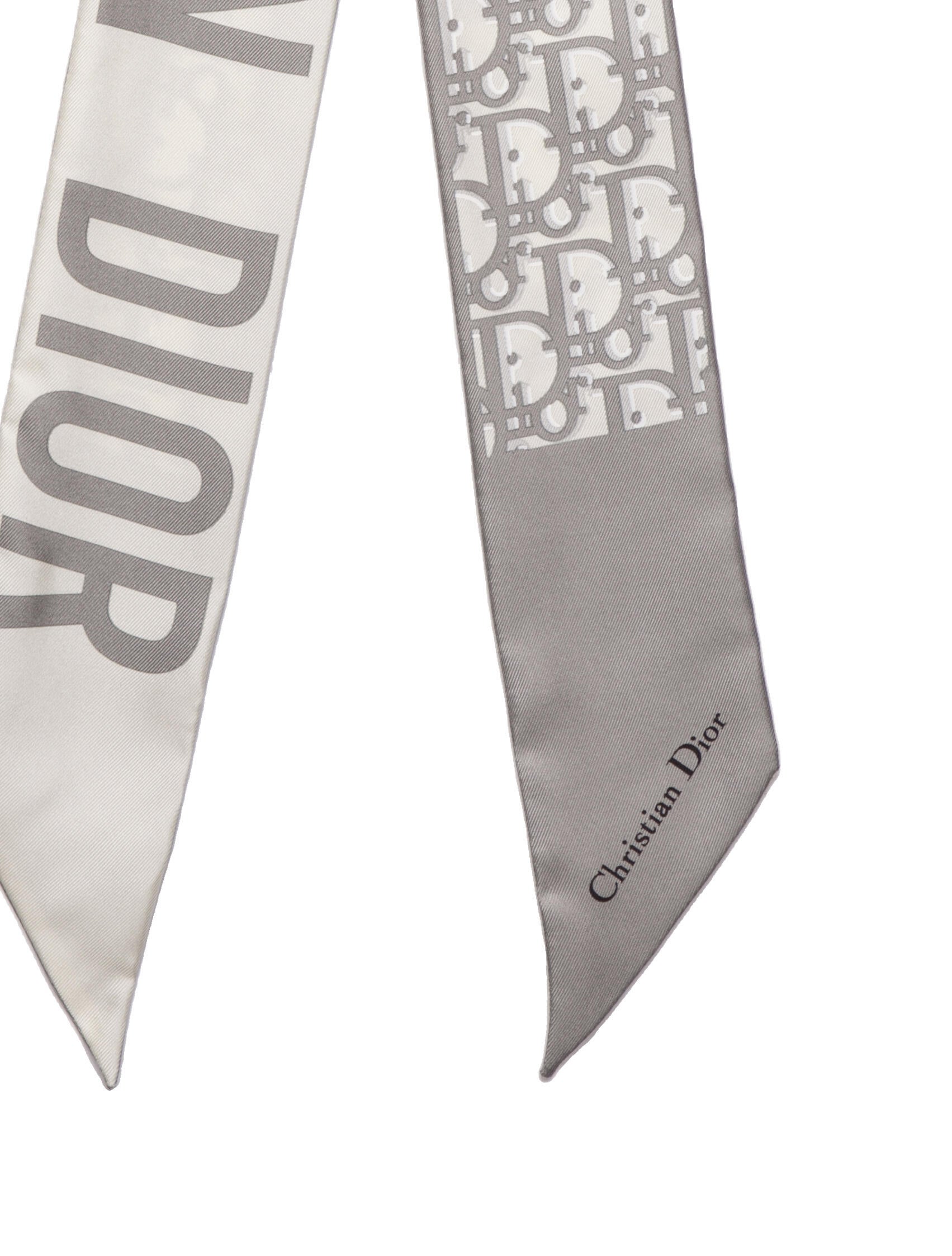 Christian Dior Silk Printed Bandeau - Grey Scarves and Shawls ...