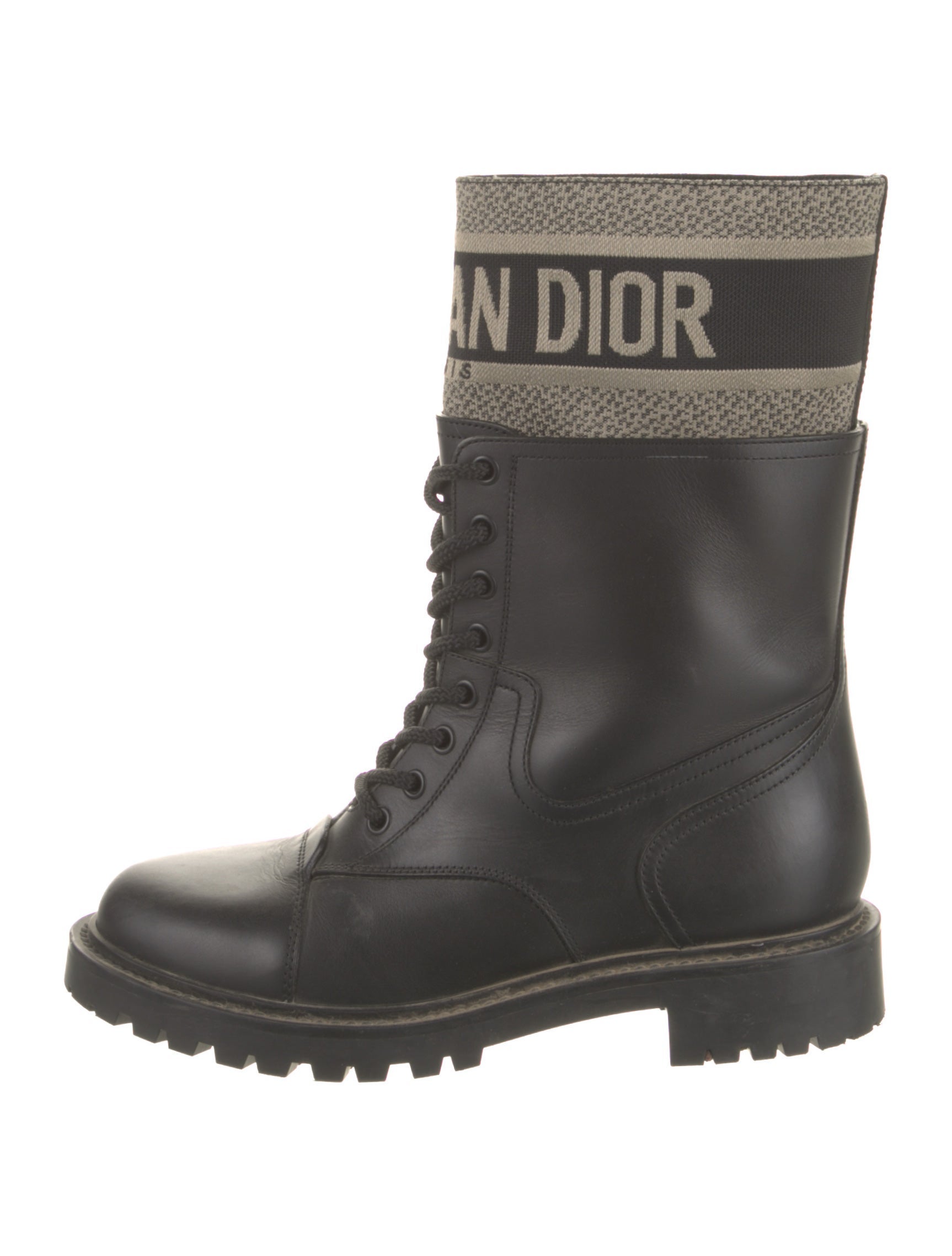 Christian Dior Empriente Montaigne Mesh Accents Boots - Black Boots ...