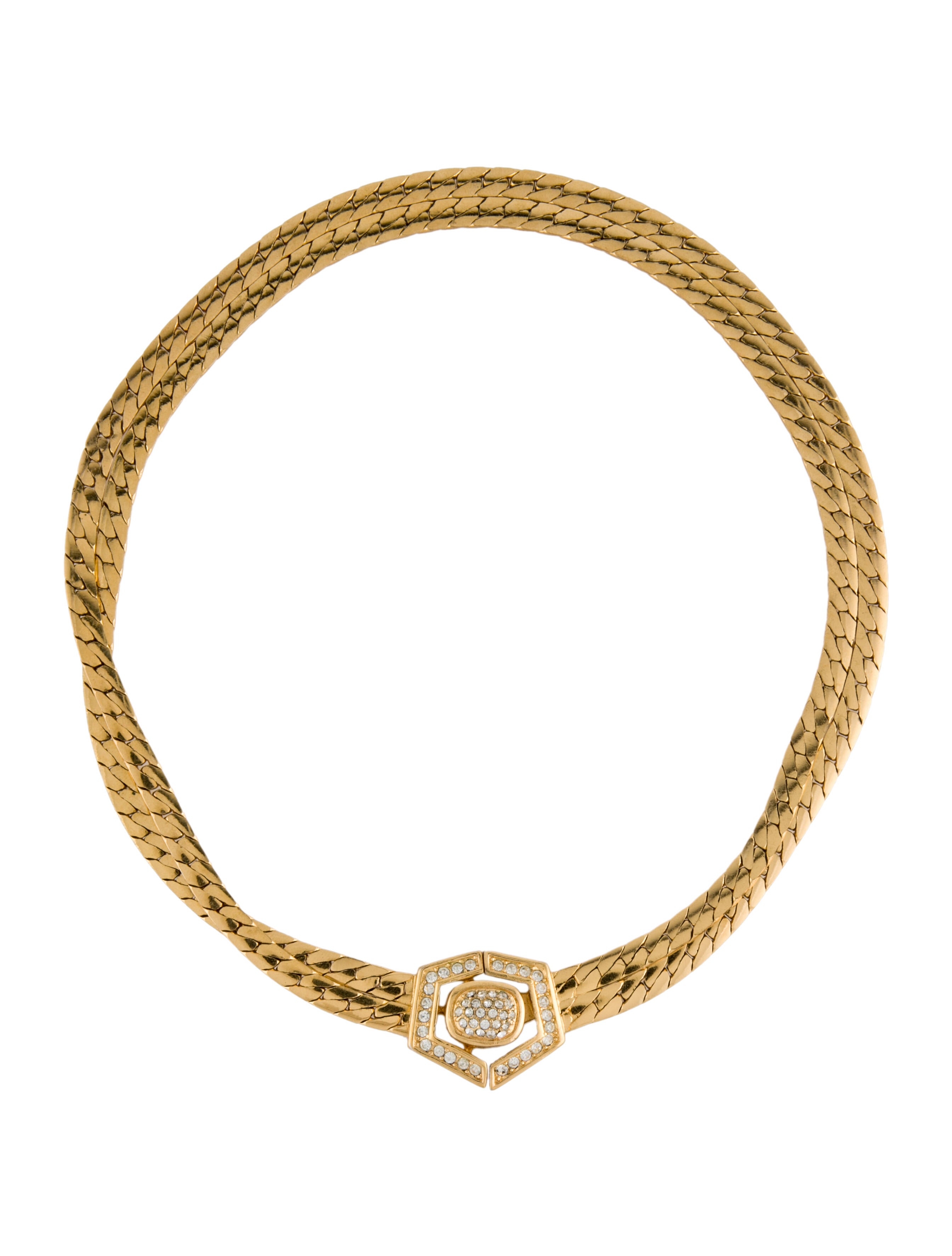 Christian Dior Vintage Faux Pearl & Crystal Collar Necklace - White ...