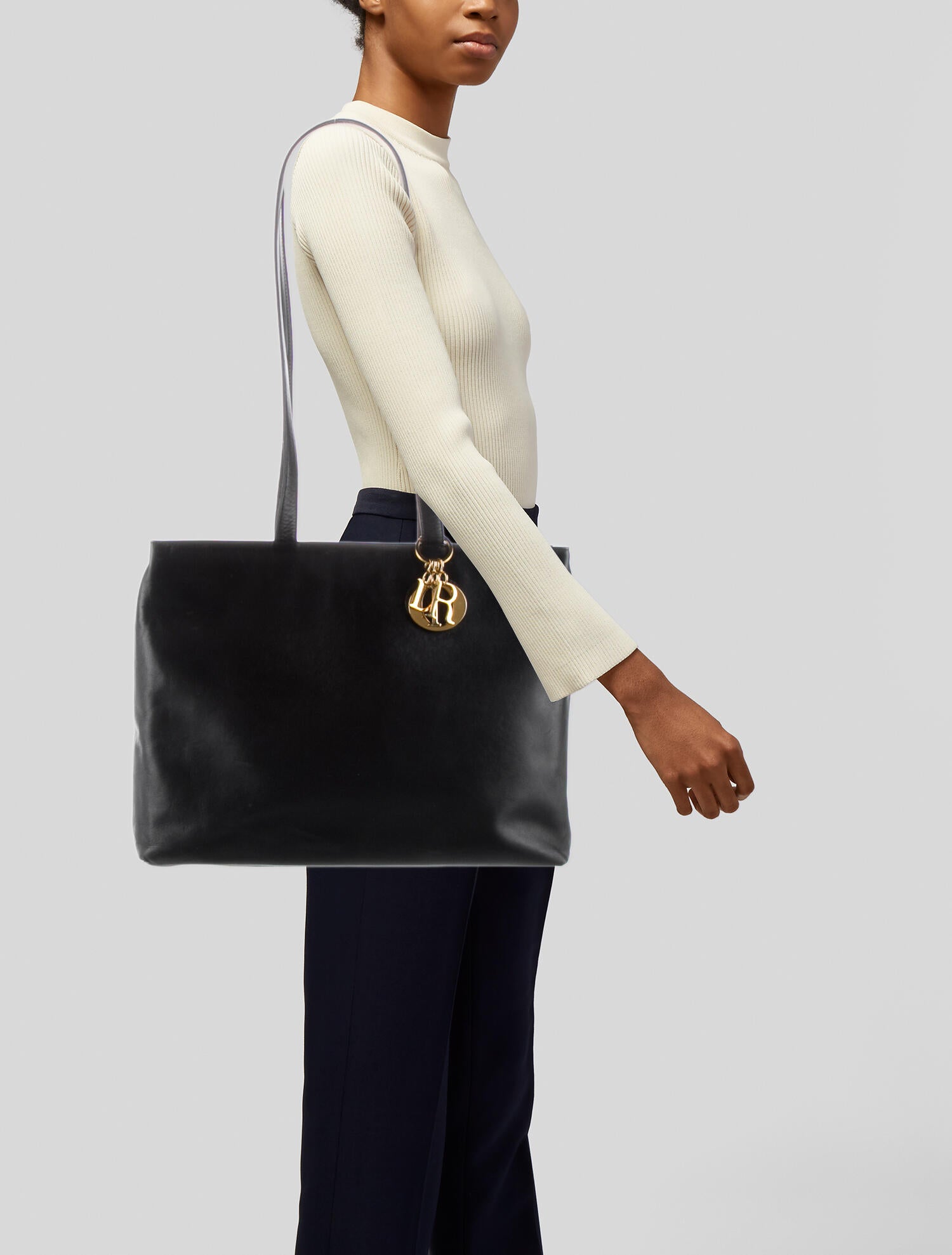 Christian Dior Vintage Leather Tote Bag - Black Totes, Handbags ...