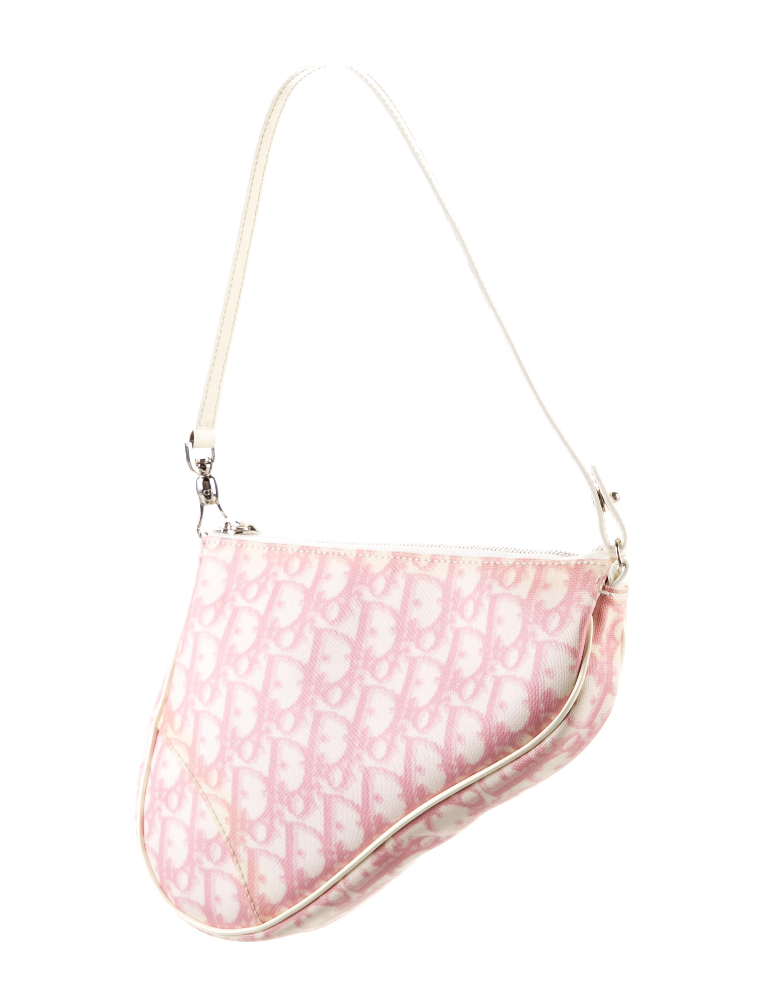 Christian Dior Vintage Girly Diorissimo Saddle Pochette - Pink Shoulder ...