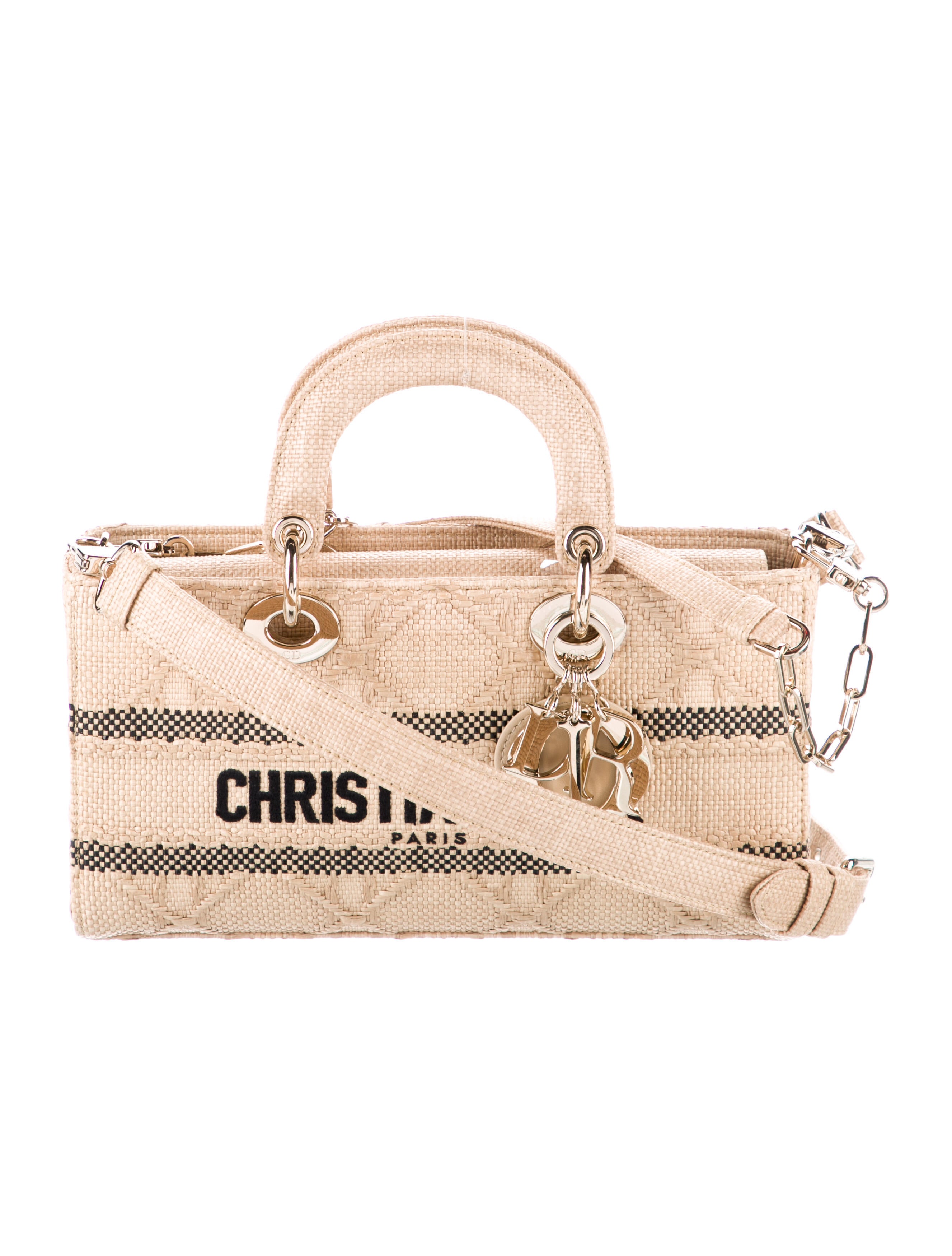 Christian Dior Vintage Large Raffia Lady Dior - Neutrals Handle Bags ...