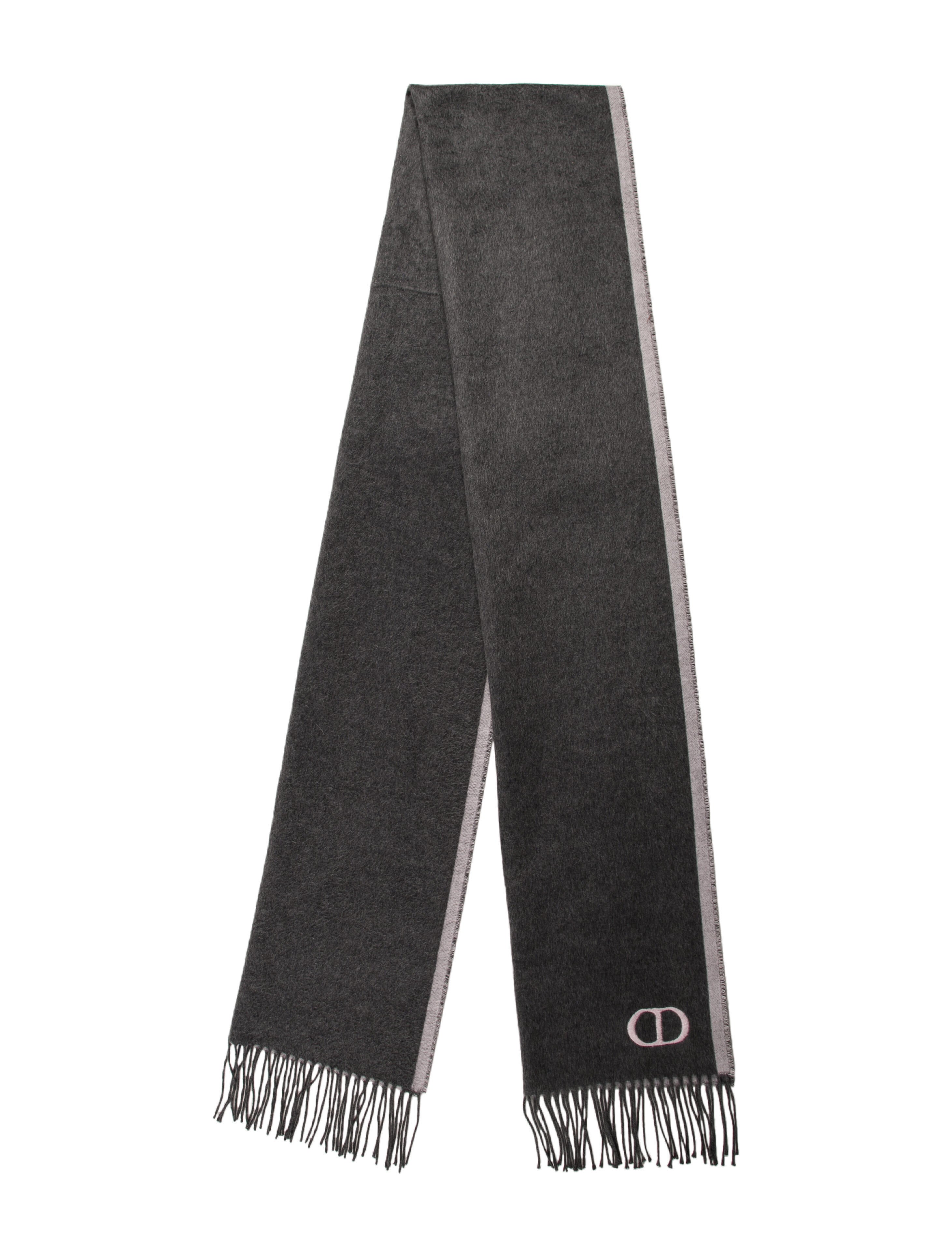 Christian Dior Cashmere Rectangle Scarf - Grey Scarves and Shawls ...