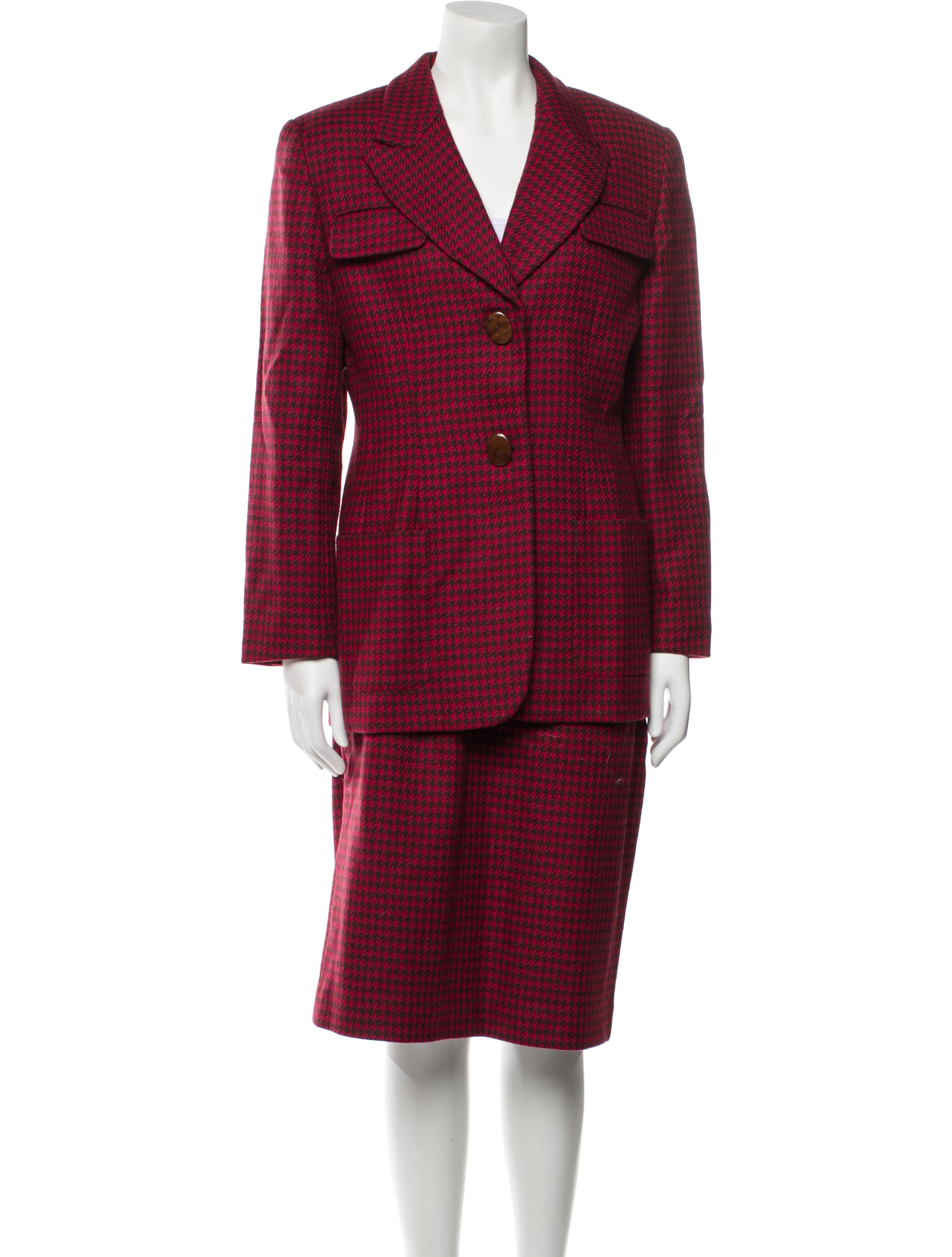 Christian Dior Vintage 1980's Skirt Suit - Red Suits and Sets, Clothing ...
