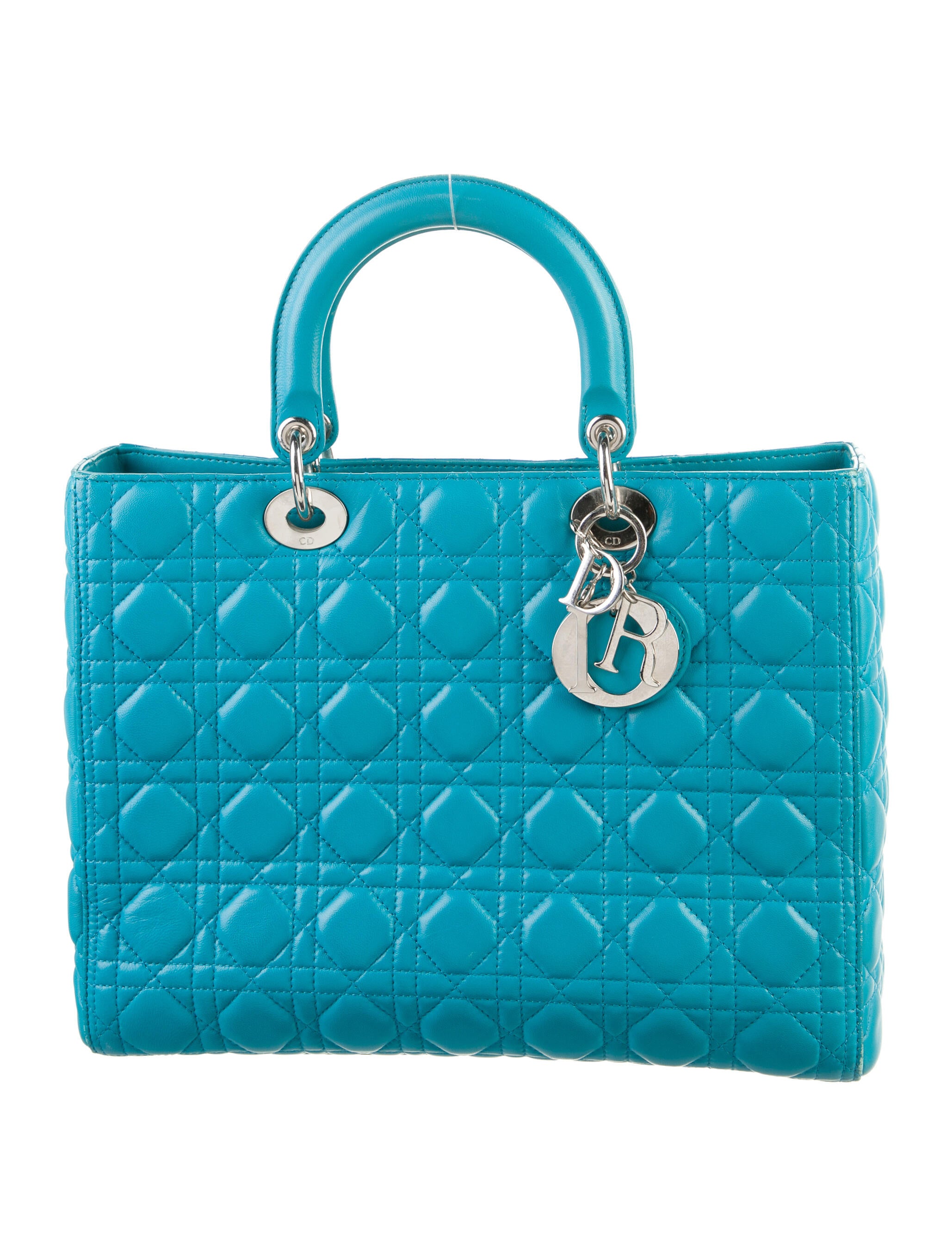 Christian Dior Large Cannage Lady Dior - Blue Handle Bags, Handbags ...