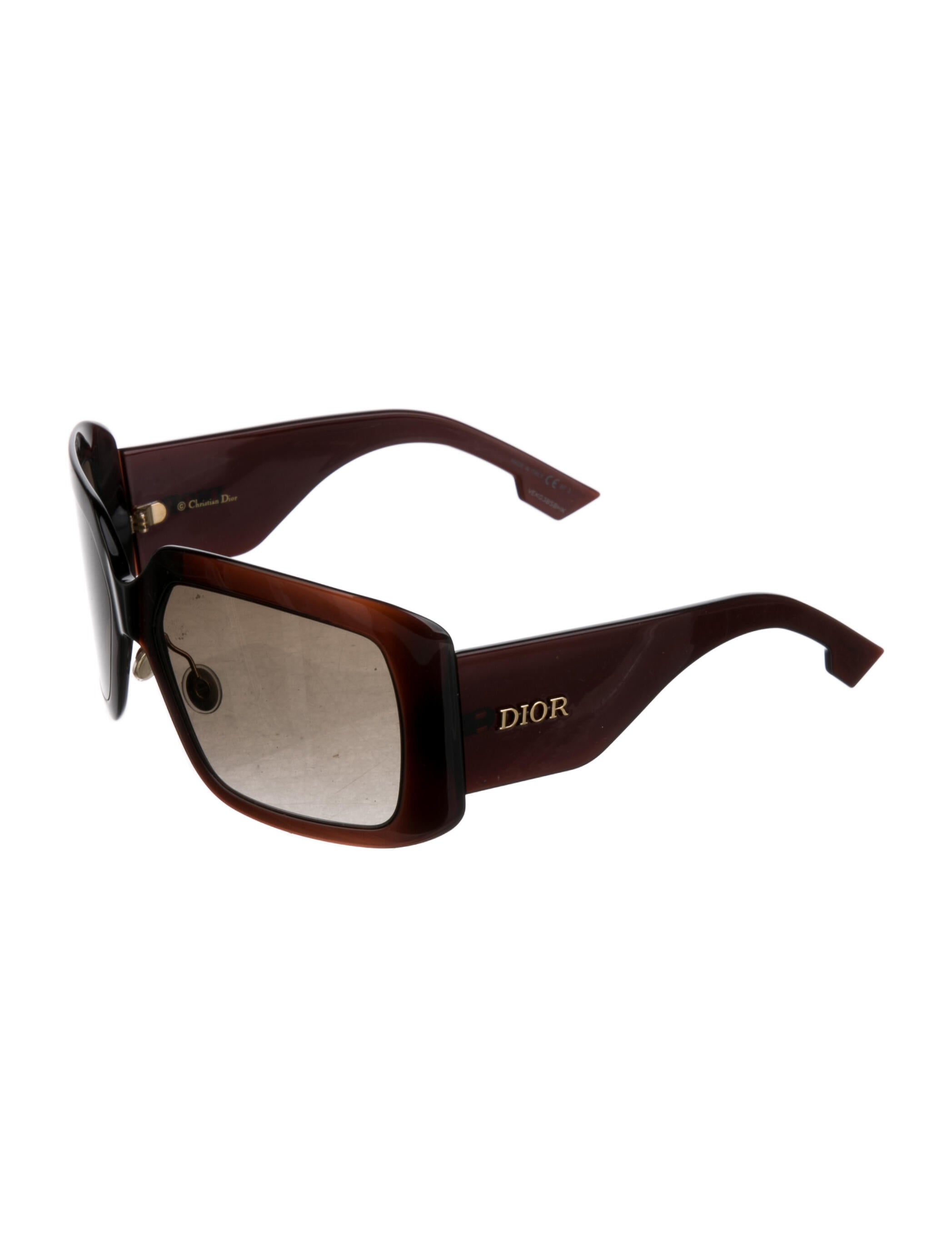 Christian Dior Logo Shield Sunglasses - Brown Sunglasses, Accessories ...