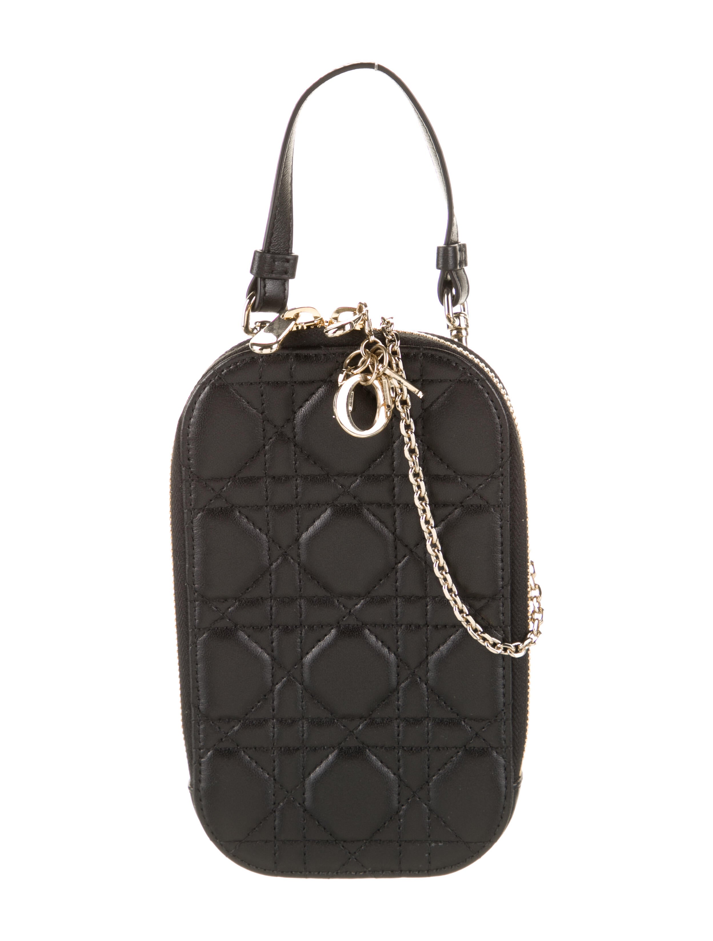 Christian Dior Cannage Lady Dior Phone Case - Black Crossbody Bags ...
