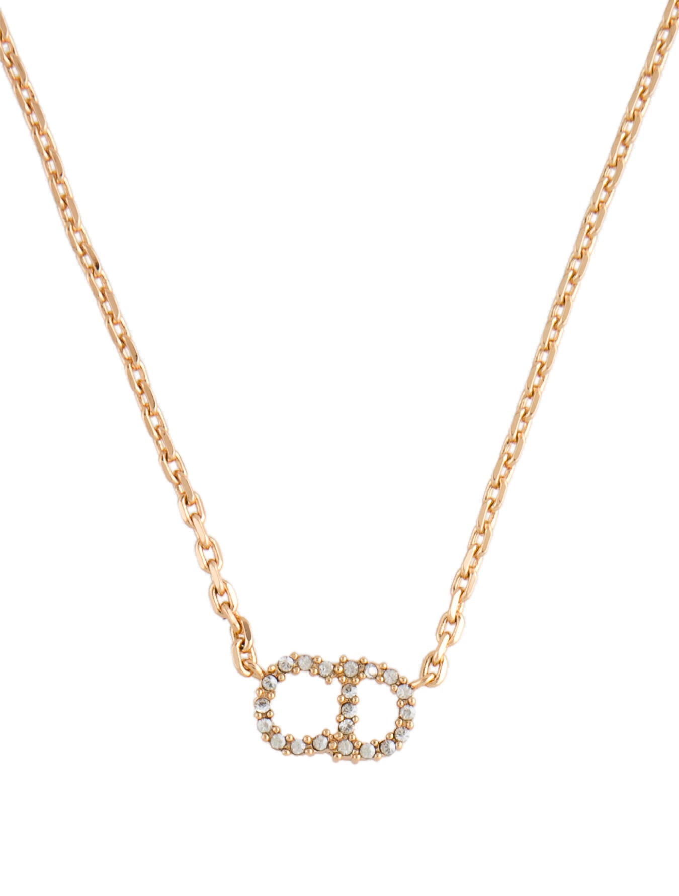 Christian Dior Crystal Clair D Lune Pendant Necklace - Rose Gold-Plated ...