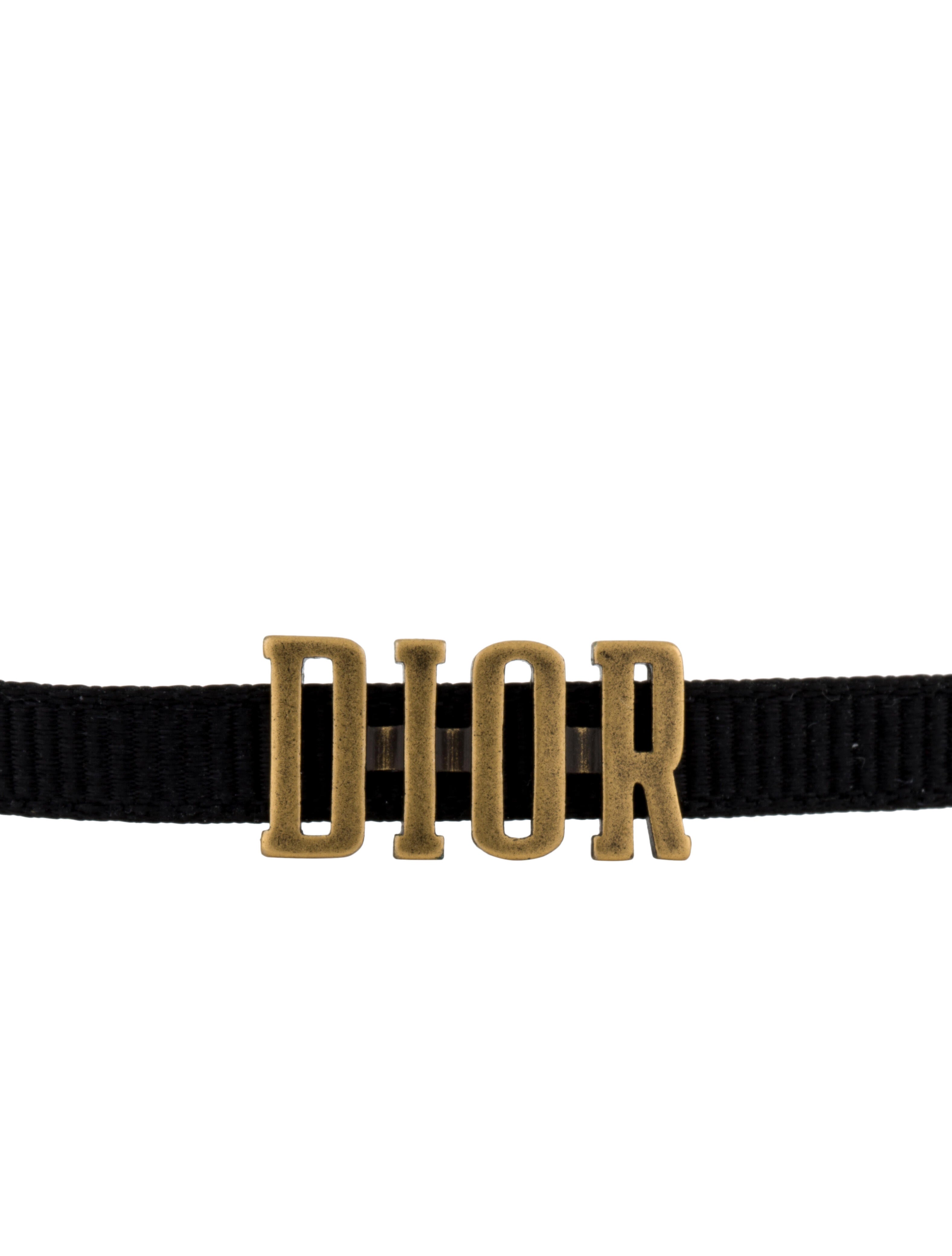 Christian Dior D-Cameo Resin Ribbon Choker - Blue, Gold-Plated Choker ...