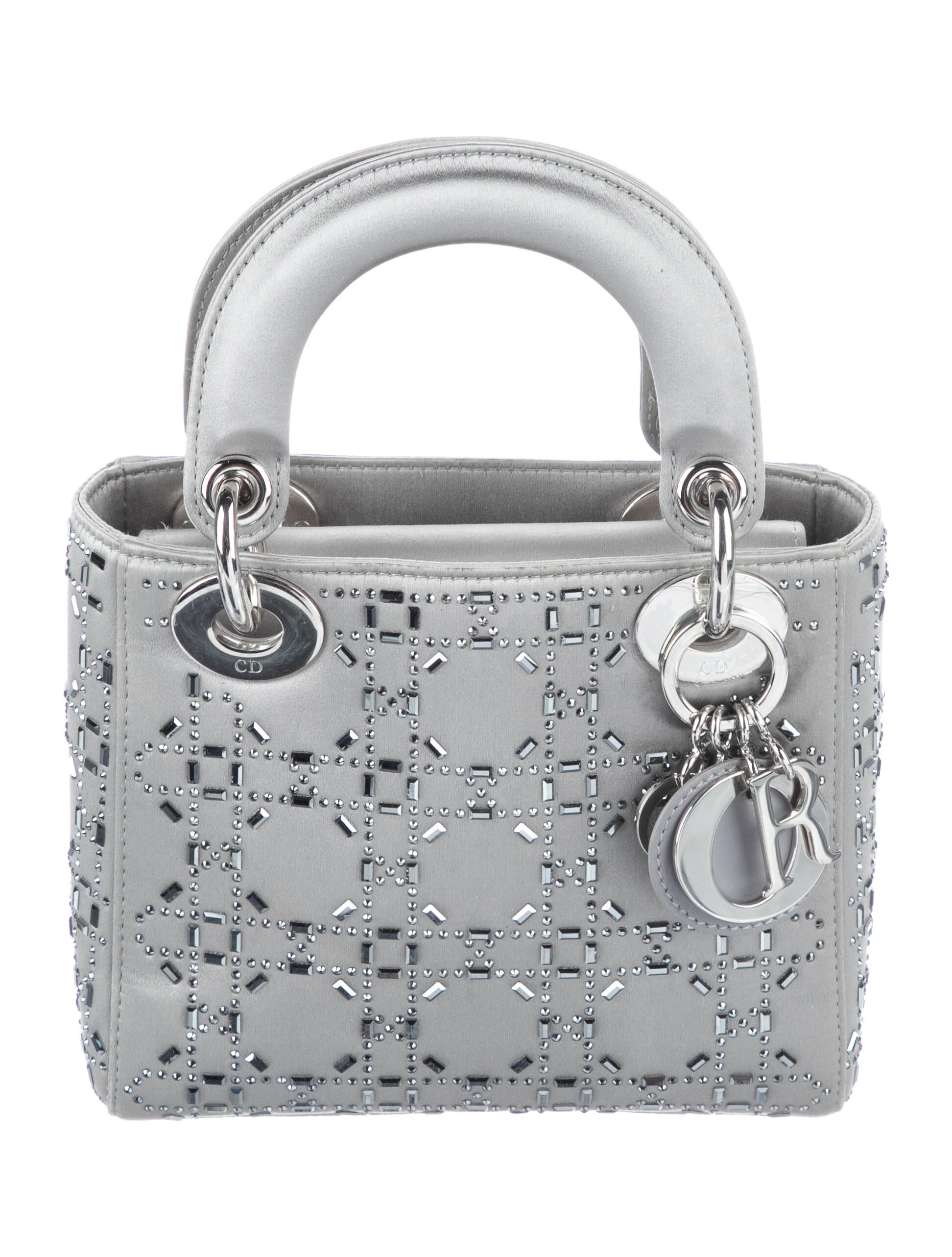 Christian Dior Embellished Mini Lady Dior Bag - Black Handle Bags ...