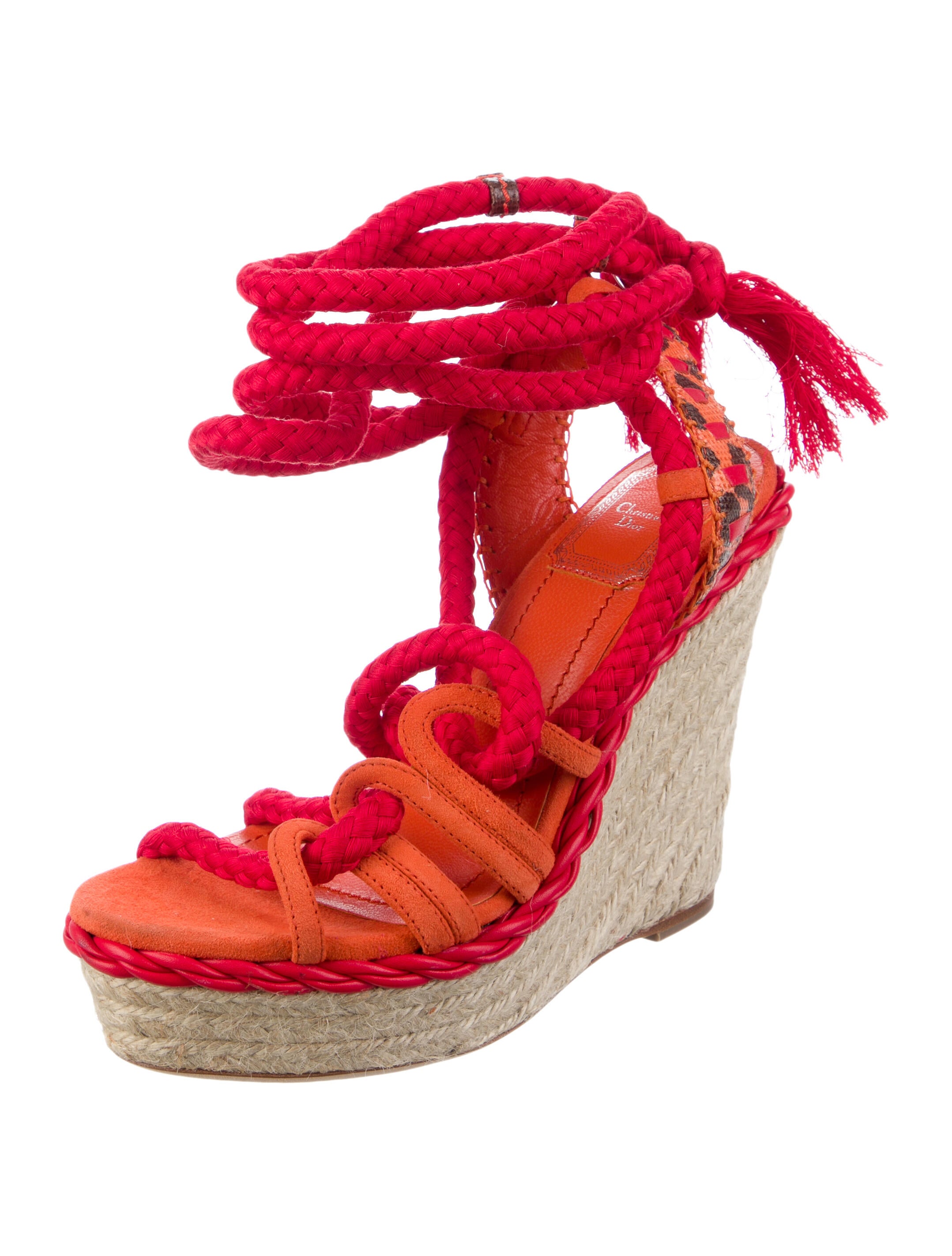 Christian Dior Suede Espadrilles - Orange Sandals, Shoes - CHR312747 ...