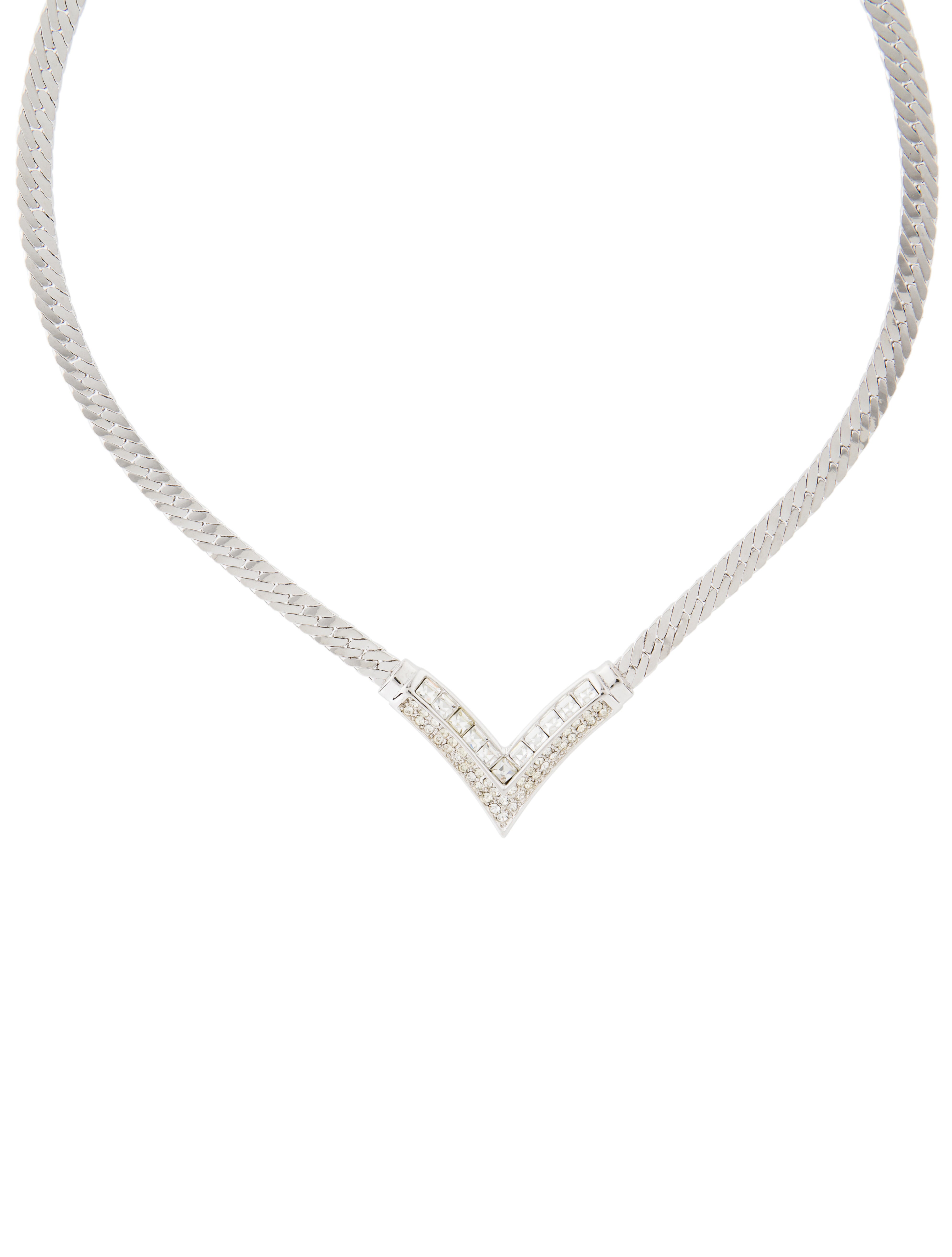 Christian Dior Vintage Faux Pearl & Crystal Collar Necklace - White ...