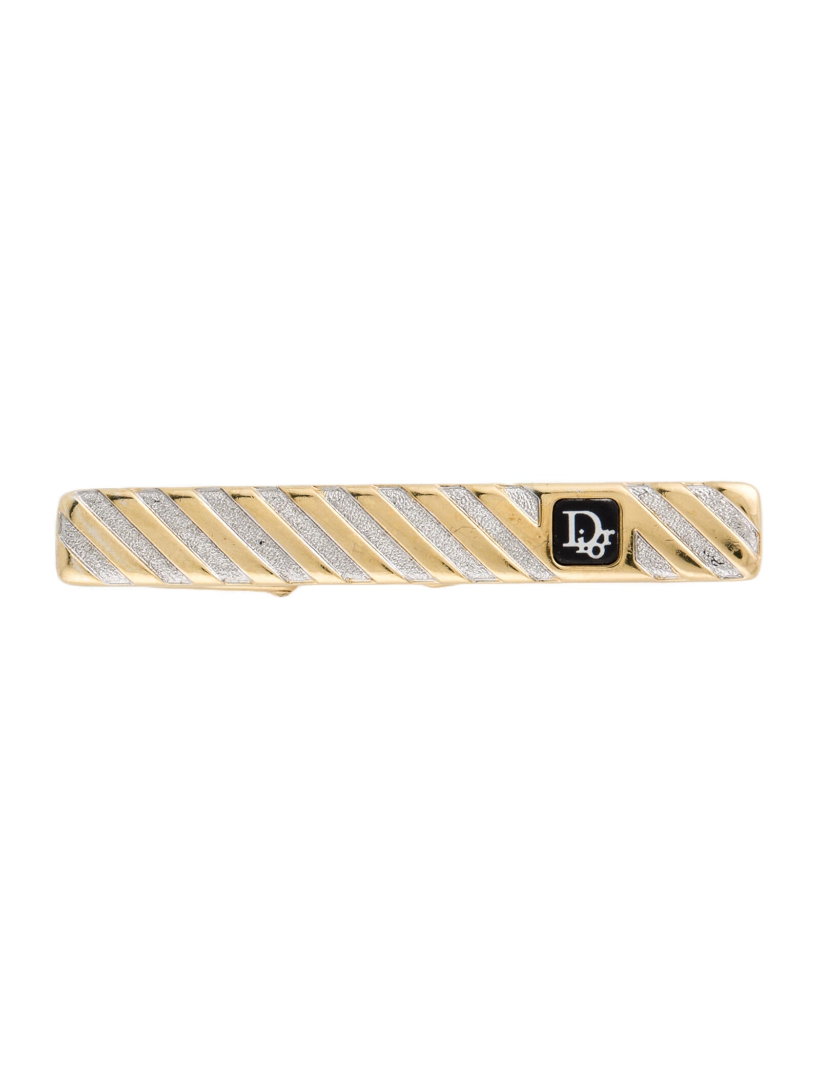 Christian Dior Vintage Tie Clip - Black, Gold-Tone Metal Tie Pins and ...