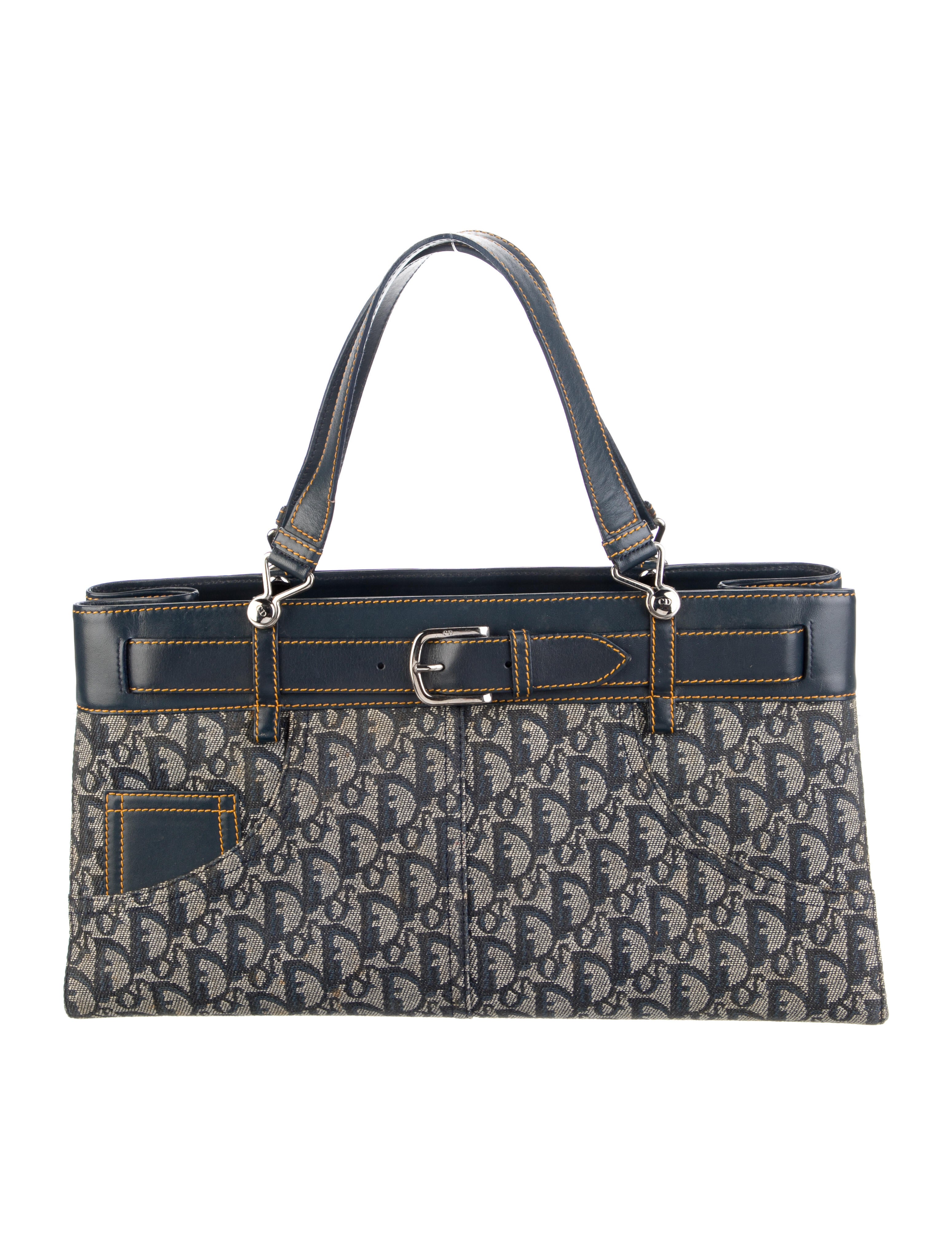 Christian Dior Leather-Trimmed Diorissimo Tote - Black Totes, Handbags ...